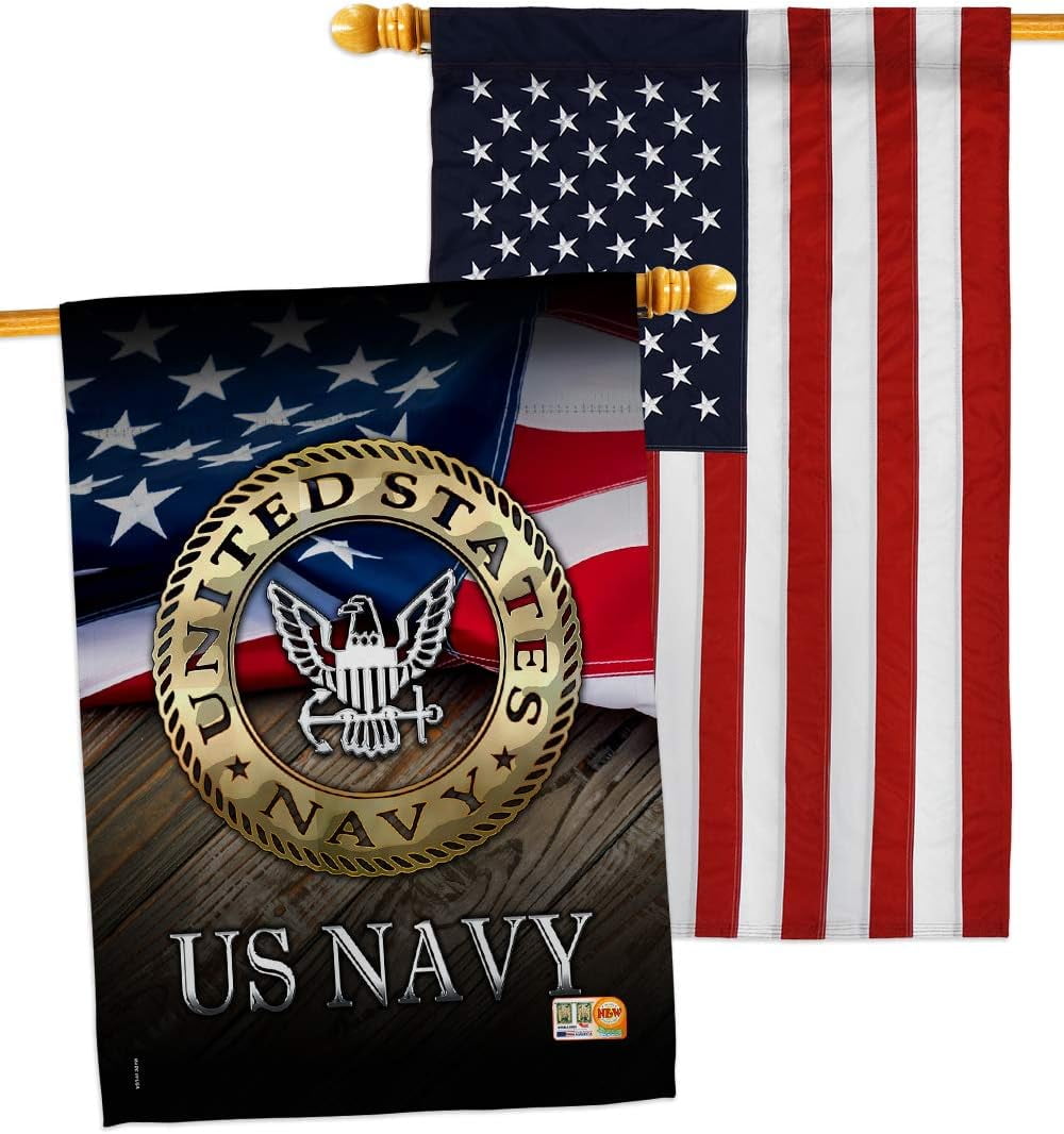 US Navy House Flag - Pack Armed Forces USN Seabee United State American ...