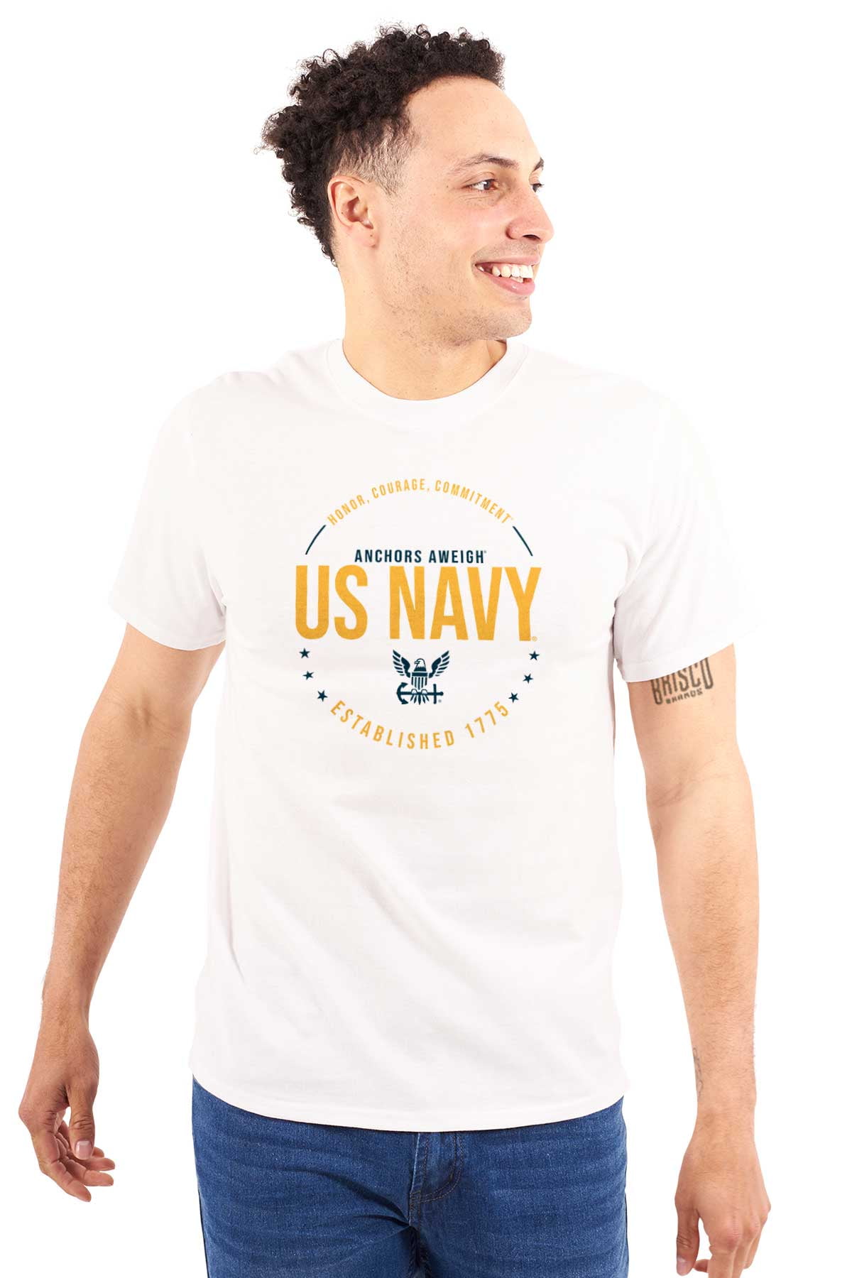 US Navy Logo Anchors Aweigh Est 1775 Unisex Plus Size Graphic Tee ...