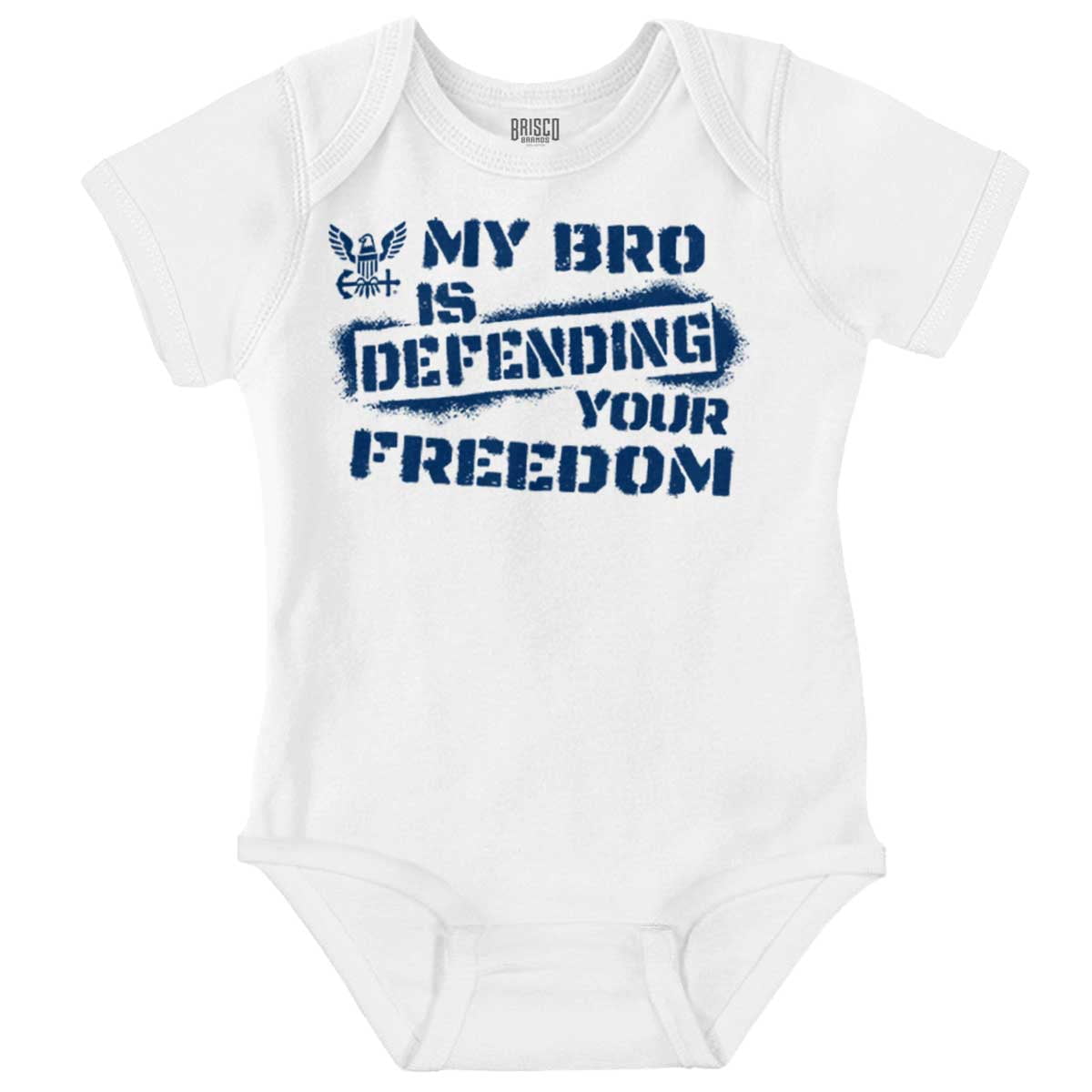 US Navy Logo Bro Defending Freedom Romper Boys or Girls Infant Baby ...