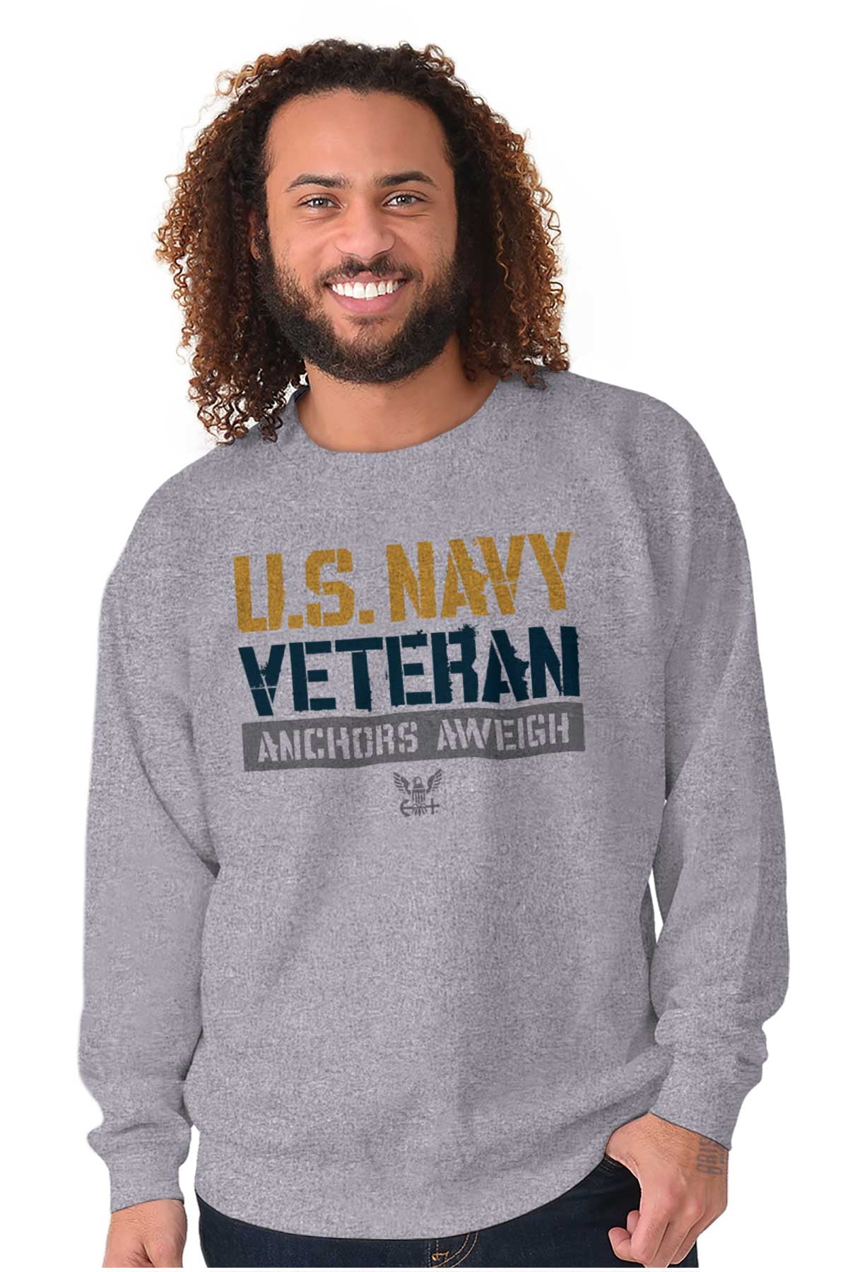 US Navy Logo Veteran Anchors Aweigh Unisex Plus Size Sweatshirt Brisco ...