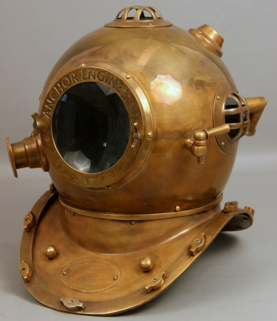 US Navy Mark V Diving Helmet - Antique Scuba 18" Deep Sea Marine Diver ...