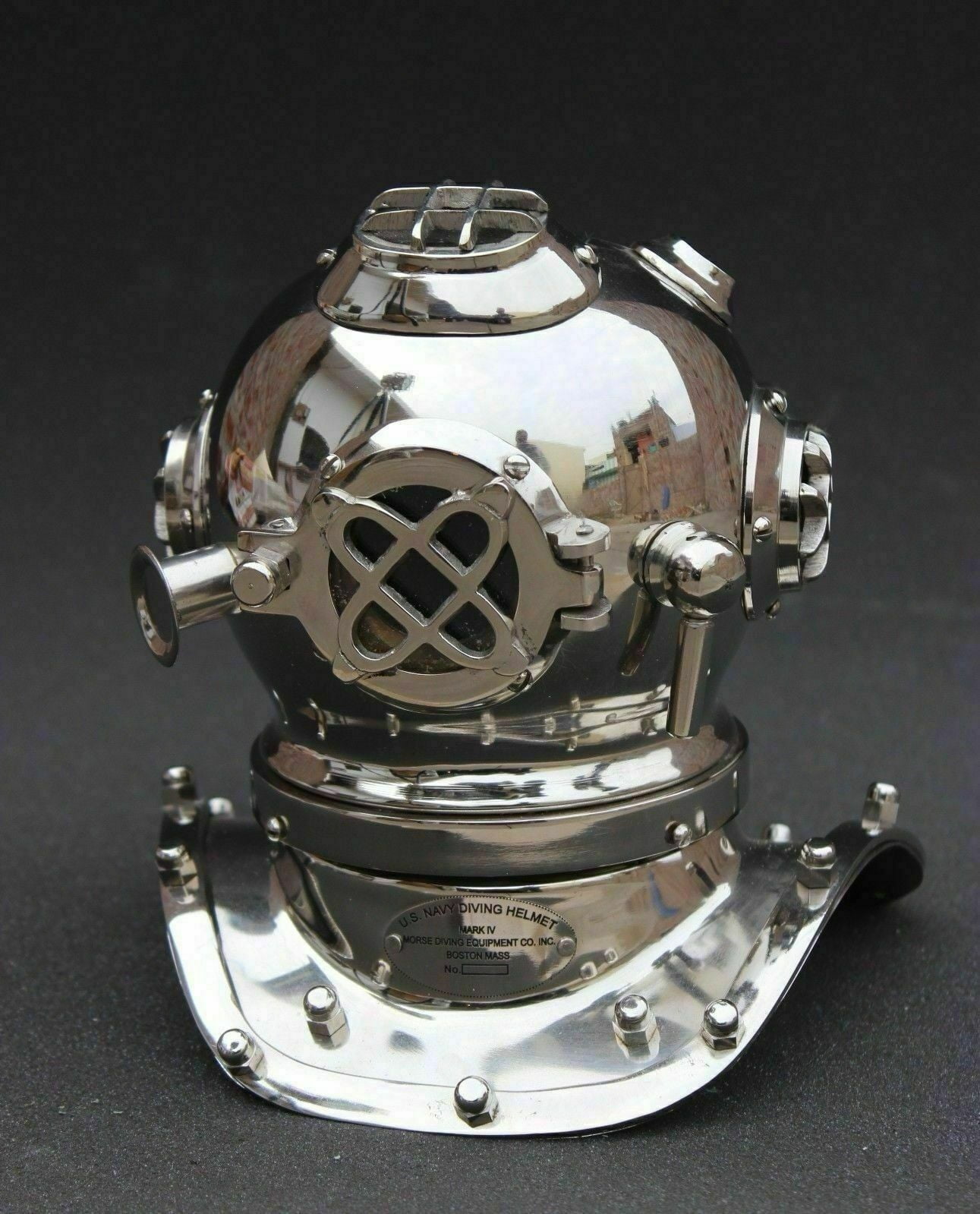 US Navy Mark V Nickel Finish Scuba Diving Divers Helmet Marine ...
