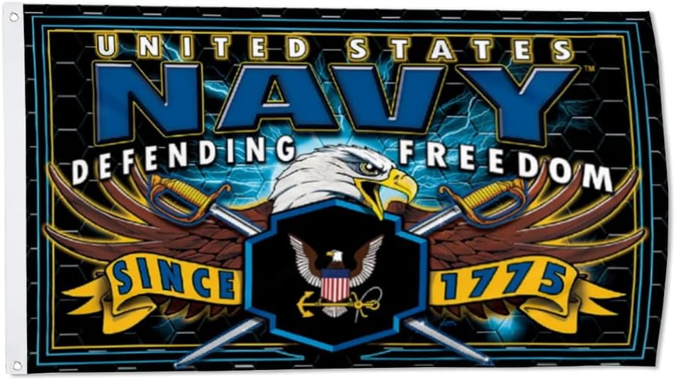 US Navy Military Veteran Flag USN Army Eagle Patriotic Service Eagle ...
