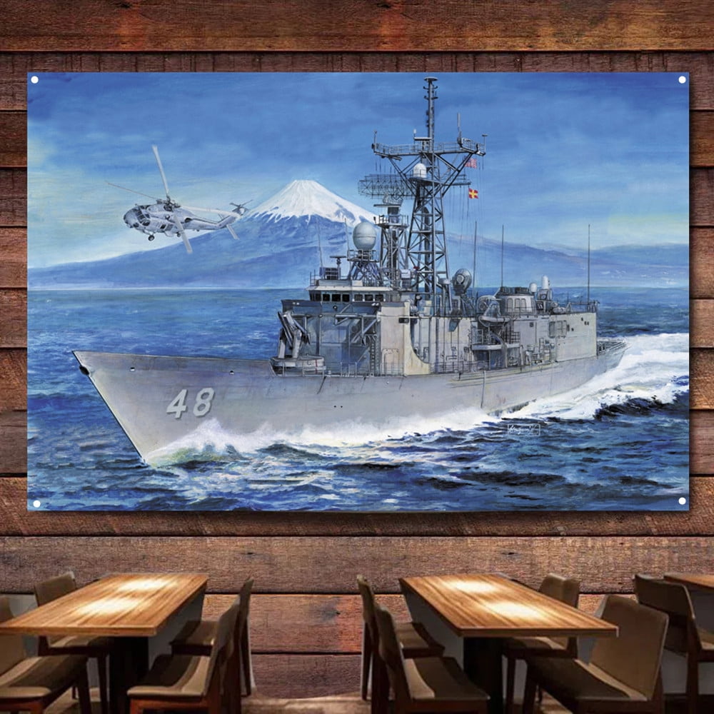 US Navy Oliver Hazard Perry Class Frigate Battleship Wall Art Banners ...