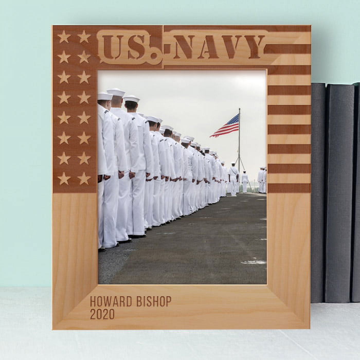 US Navy Personalized Wooden Frame 8" x 10" Brown (Vertical) - Walmart.com