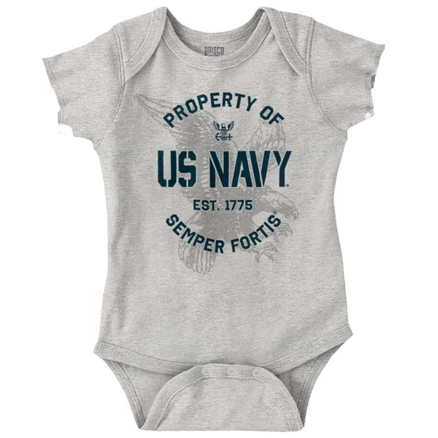 US Navy Property of Semper Fortis Romper Boys or Girls Infant Baby ...