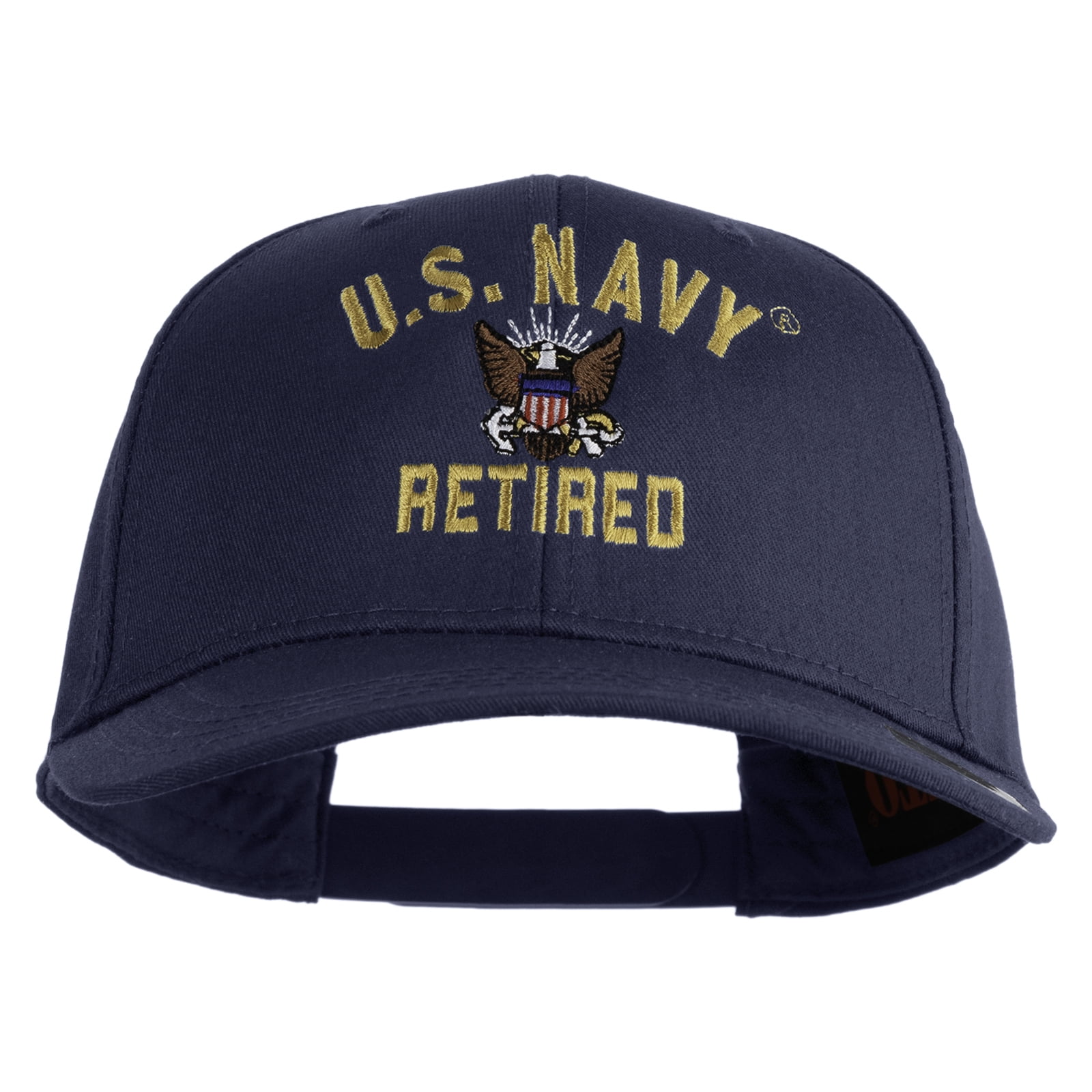US Navy Retired Military Embroidered Solid Cotton Twill Pro Style Cap ...