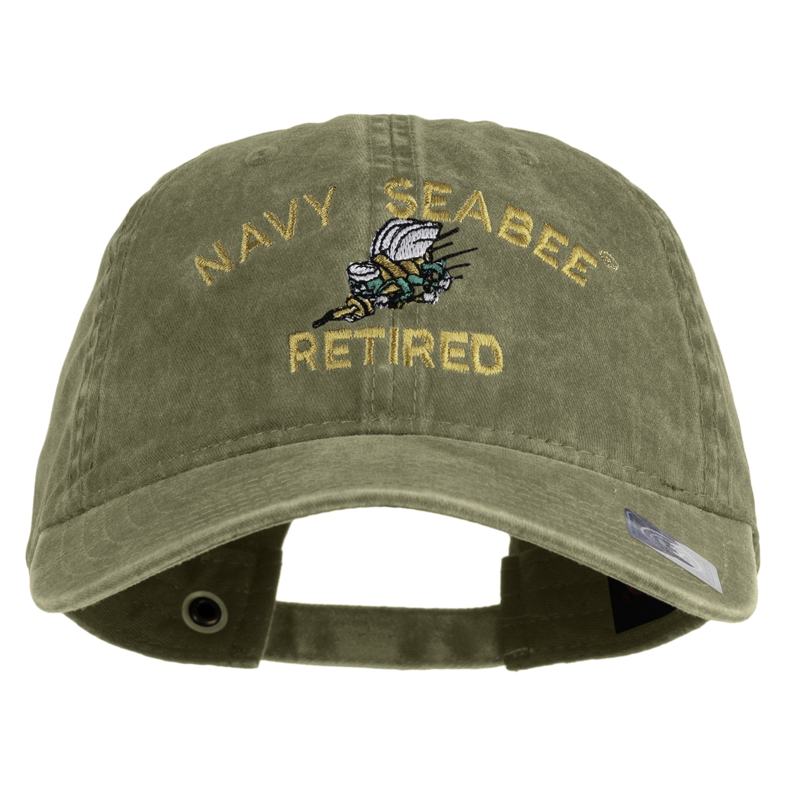 US Navy Seabee Retired Military Embroidered Washed Solid Pigment Dyed ...