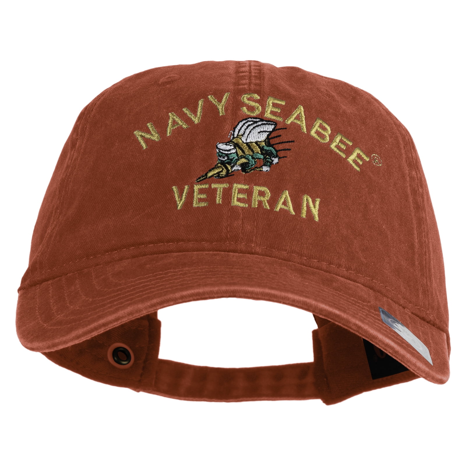 US Navy Seabee Veteran Military Embroidered Washed Solid Pigment Dyed ...