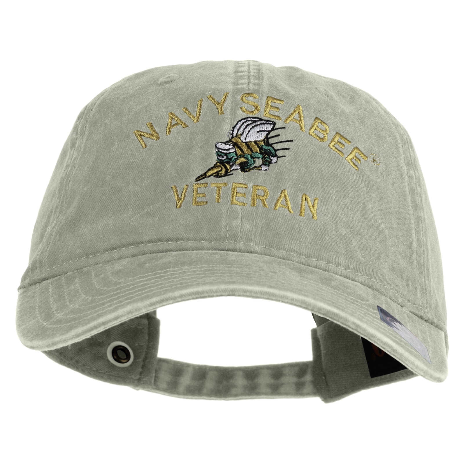 US Navy Seabee Veteran Military Embroidered Washed Solid Pigment Dyed ...
