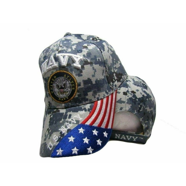 US Navy Seal Patriotic USA Flag Blue ACU Digital Camo Embroidered Cap ...