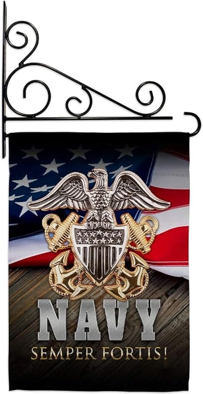 US Navy Semper Fortis House Flag - Armed Forces USN Seabee United State ...