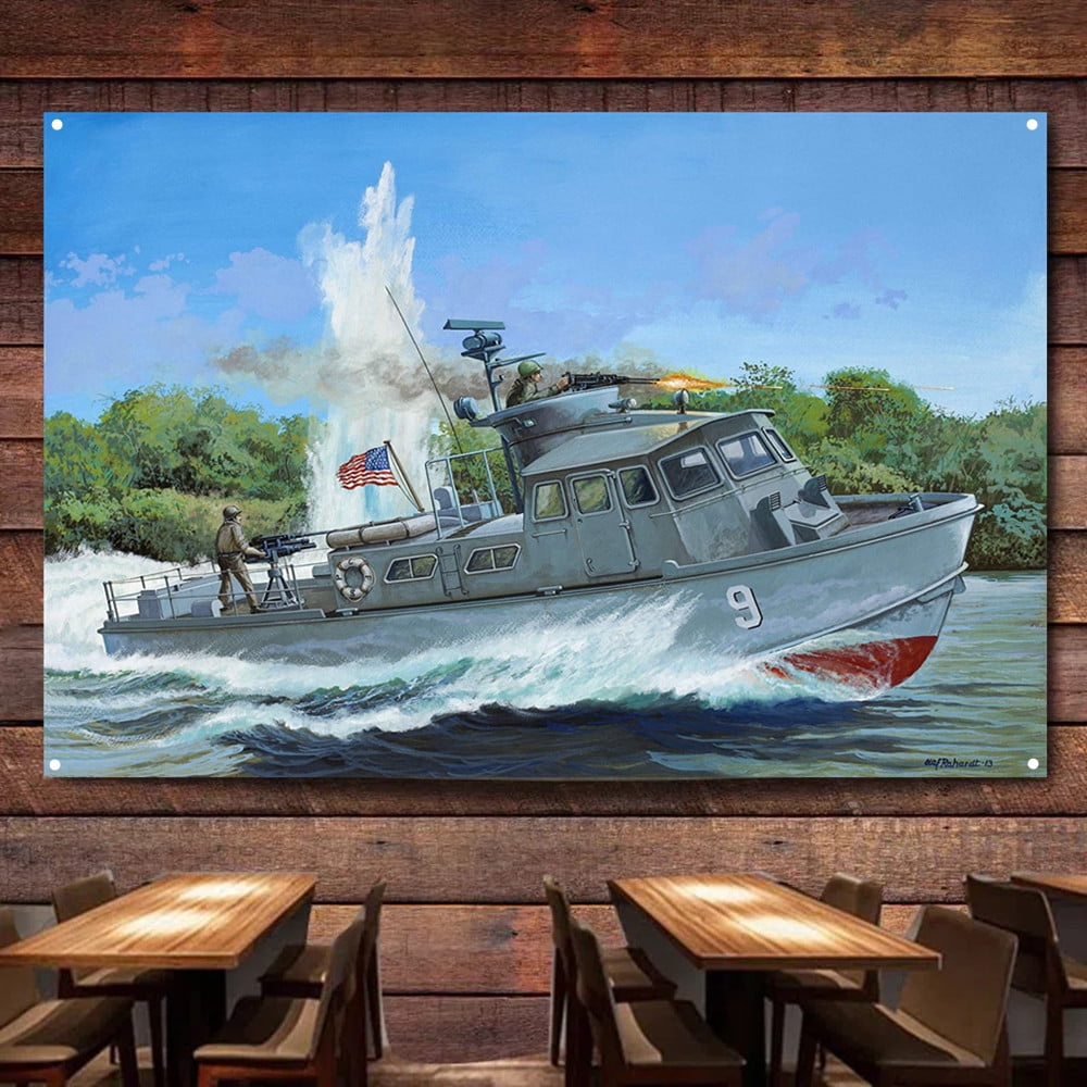 US Navy Swift Boat (PCF) Battleship Wall Art Banners Hanging Flags Wall ...