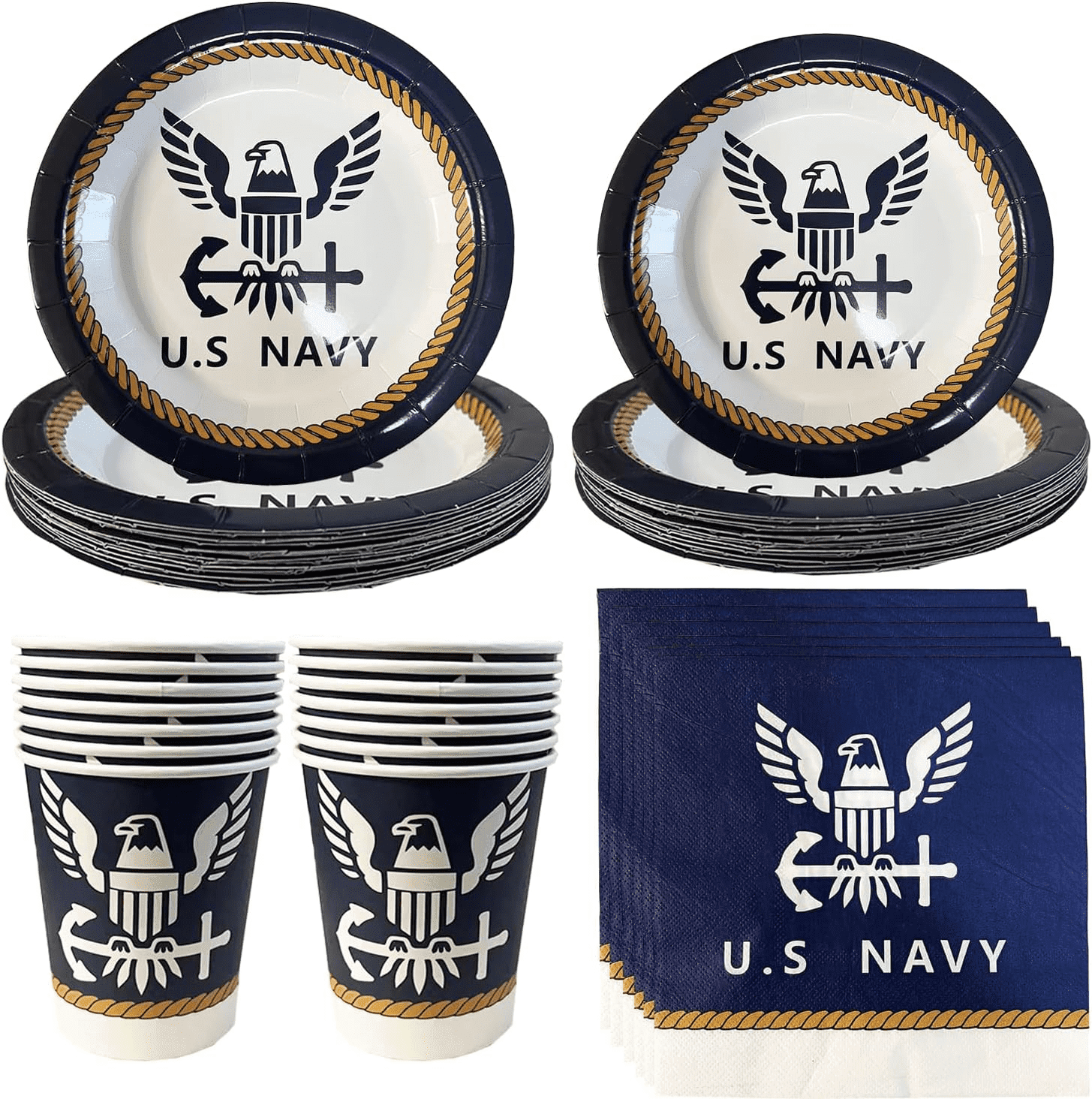 Patriotic Military Navy Theme Party Supplies,Navy Party Tableware Set ...