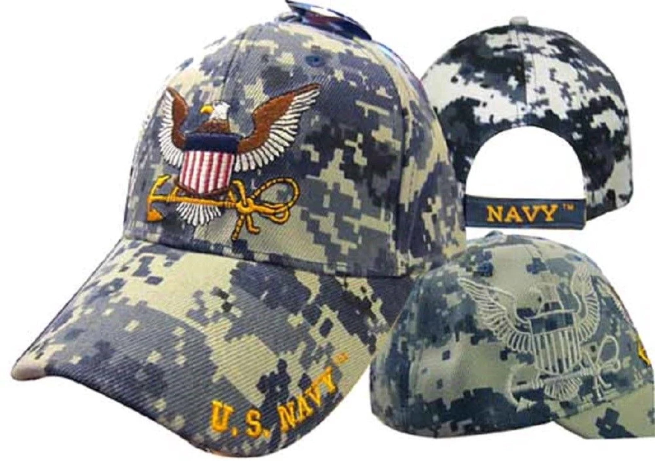 US Navy USN Eagle Anchor Shadow Blue ACU Digital Camo Embroidered Cap ...
