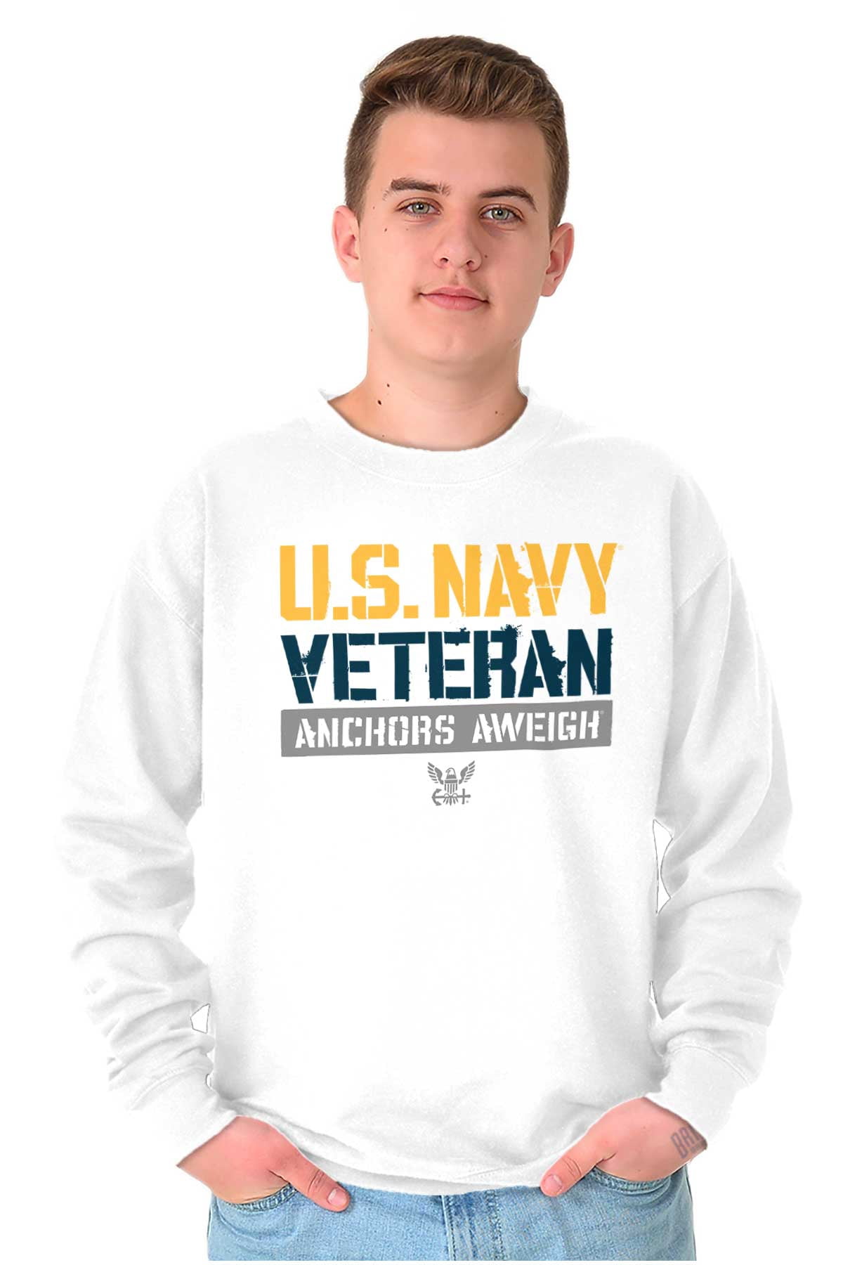 US Navy Veteran Anchors Aweigh Sweatshirt for Men or Women Brisco ...
