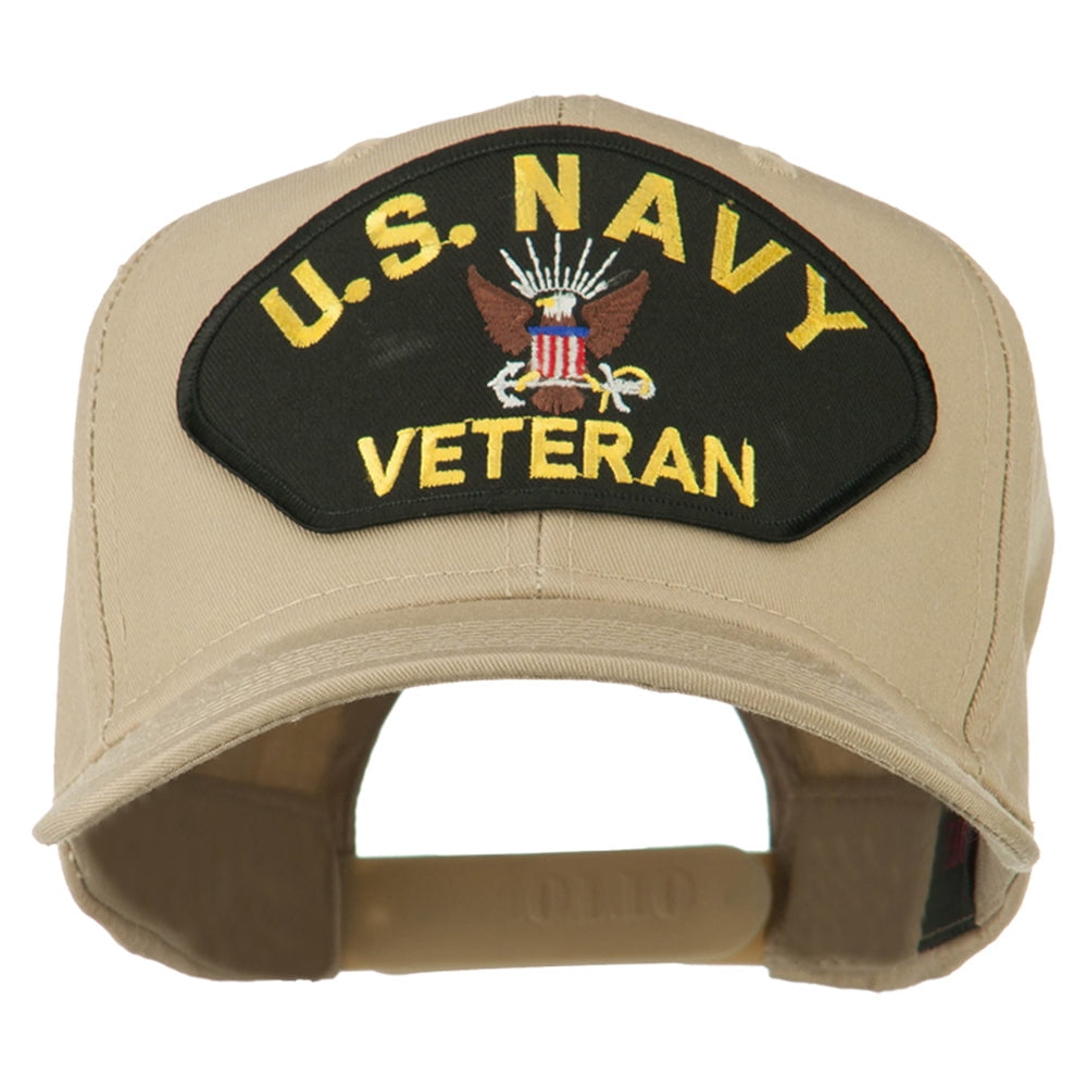 US Navy Veteran Military Patched High Profile Cap - Khaki OSFM ...