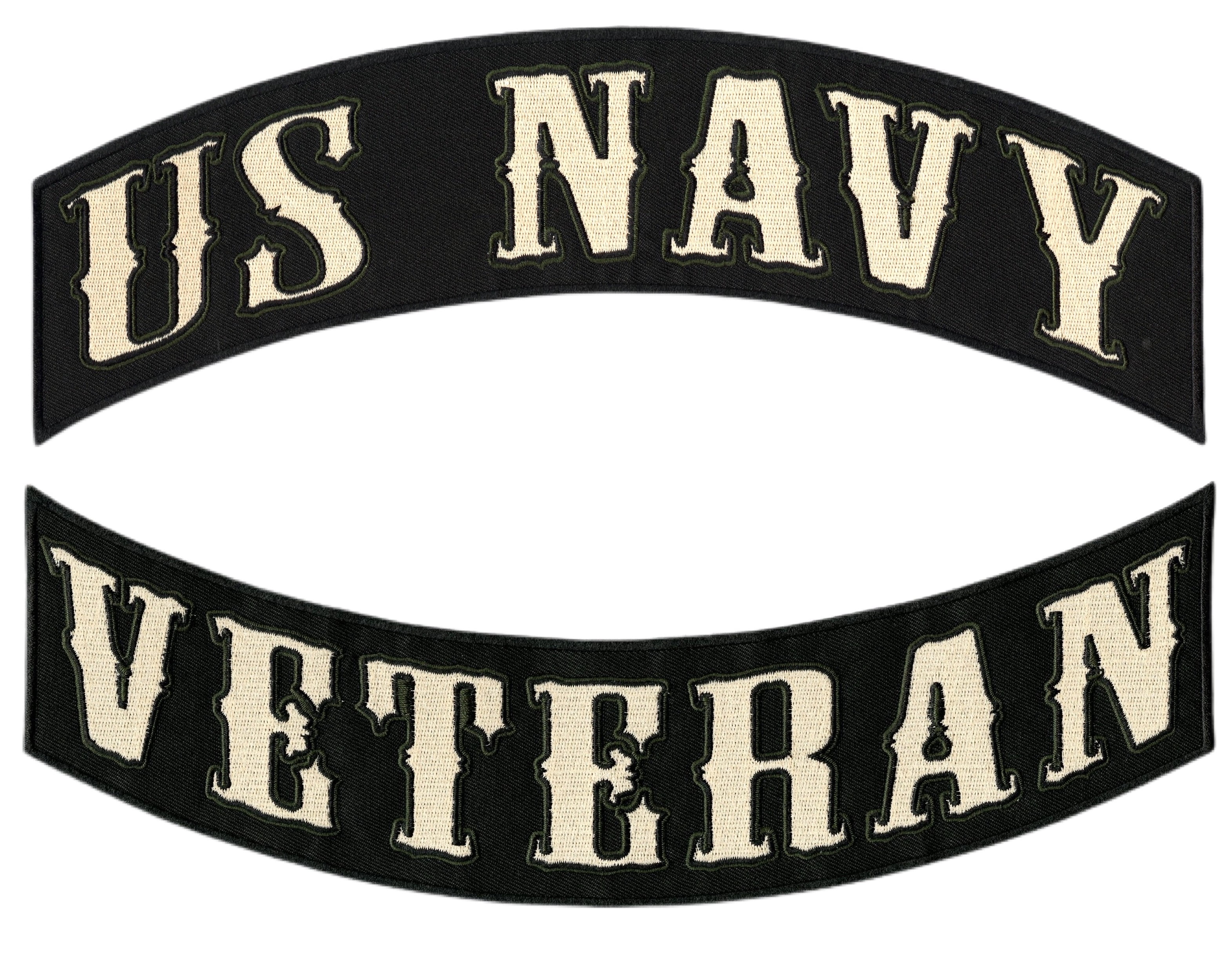 US Navy Veteran Rocker Patches 12" | Large Military Embroidered ...