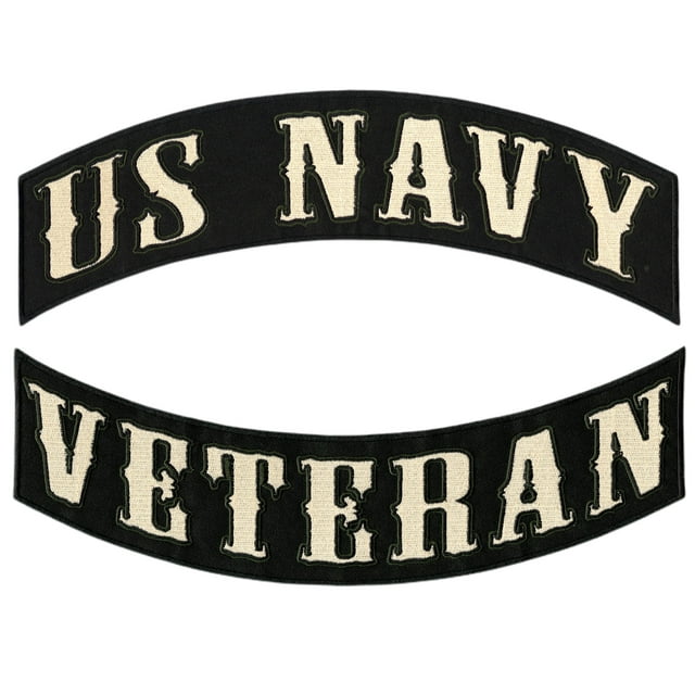 US Navy Veteran Rocker Patches 12" | Large Military Embroidered ...