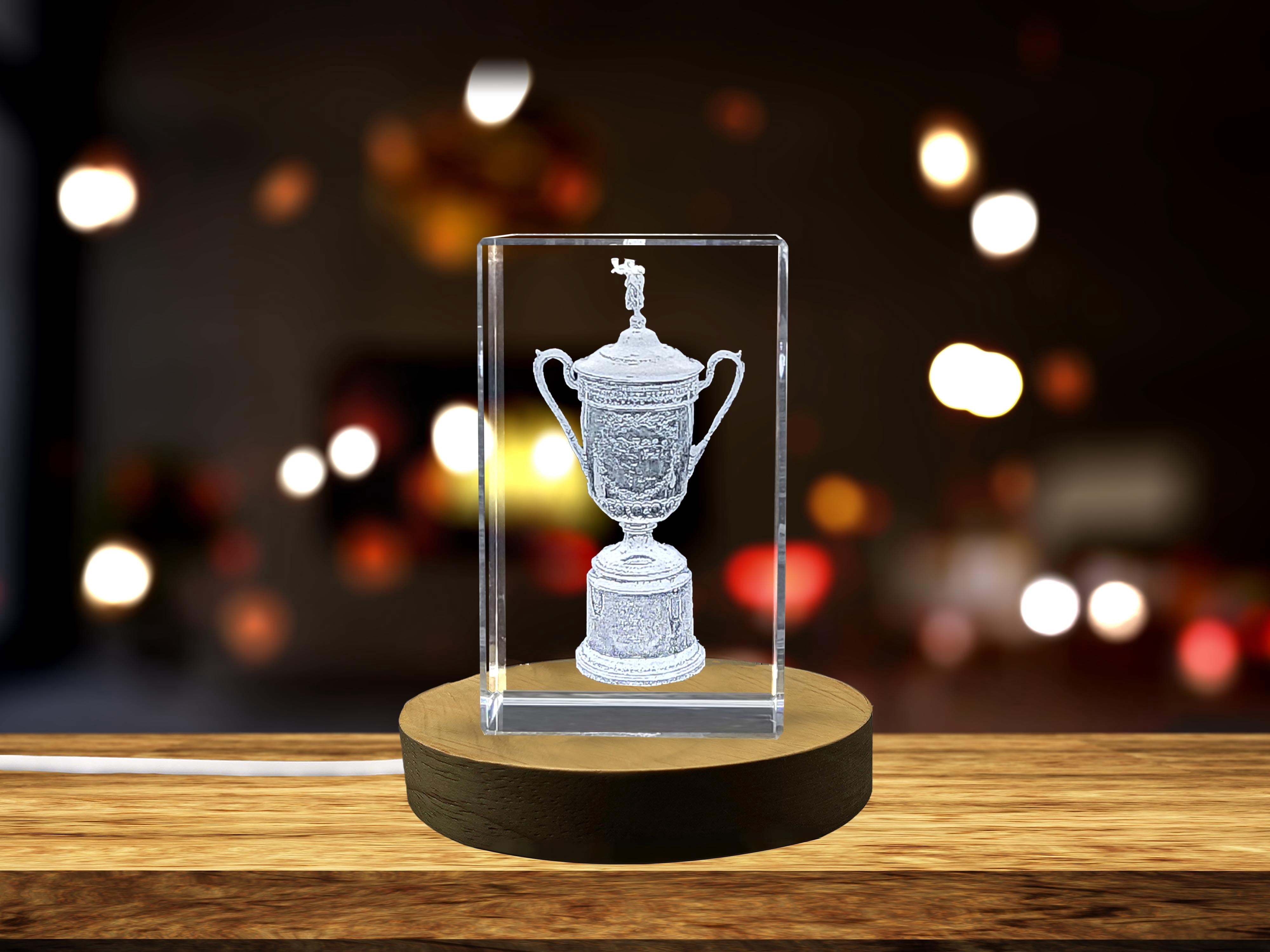 US Open Engraved Crystal Trophy for Tennis Decor | Engraved Grand Slam ...