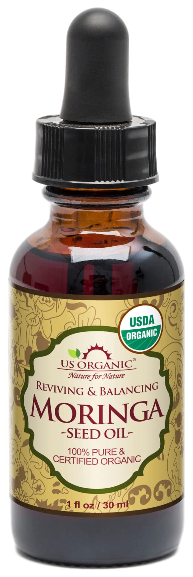 US Organic Moringa Oil, USDA Certified 100% Pure, Cold Pressed ...