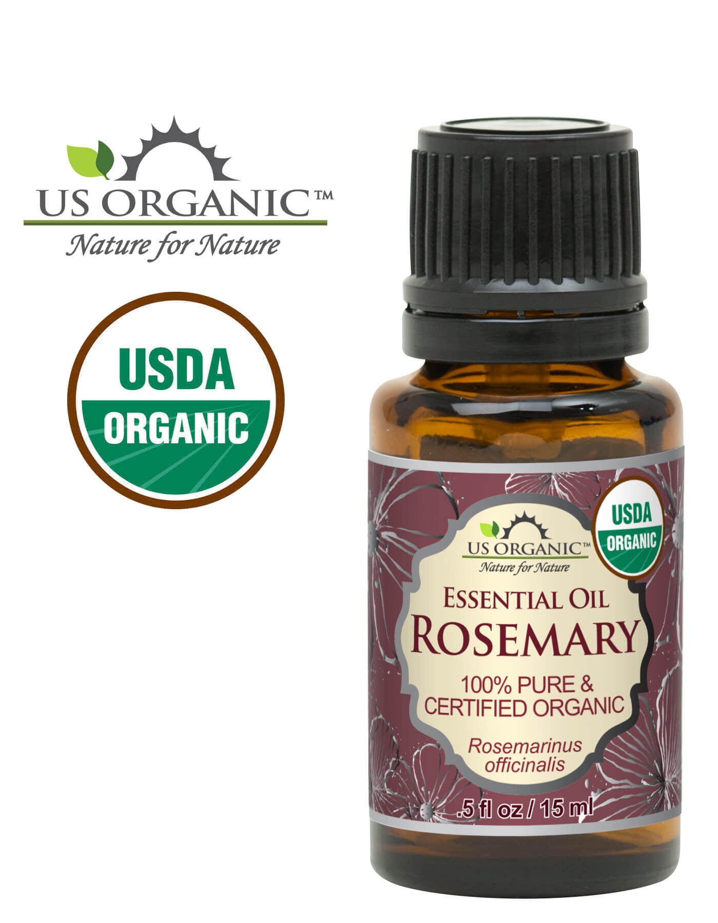 US Organic Rosemary Essential Oil, 100% Pure Certified USDA Organic, 15 ...