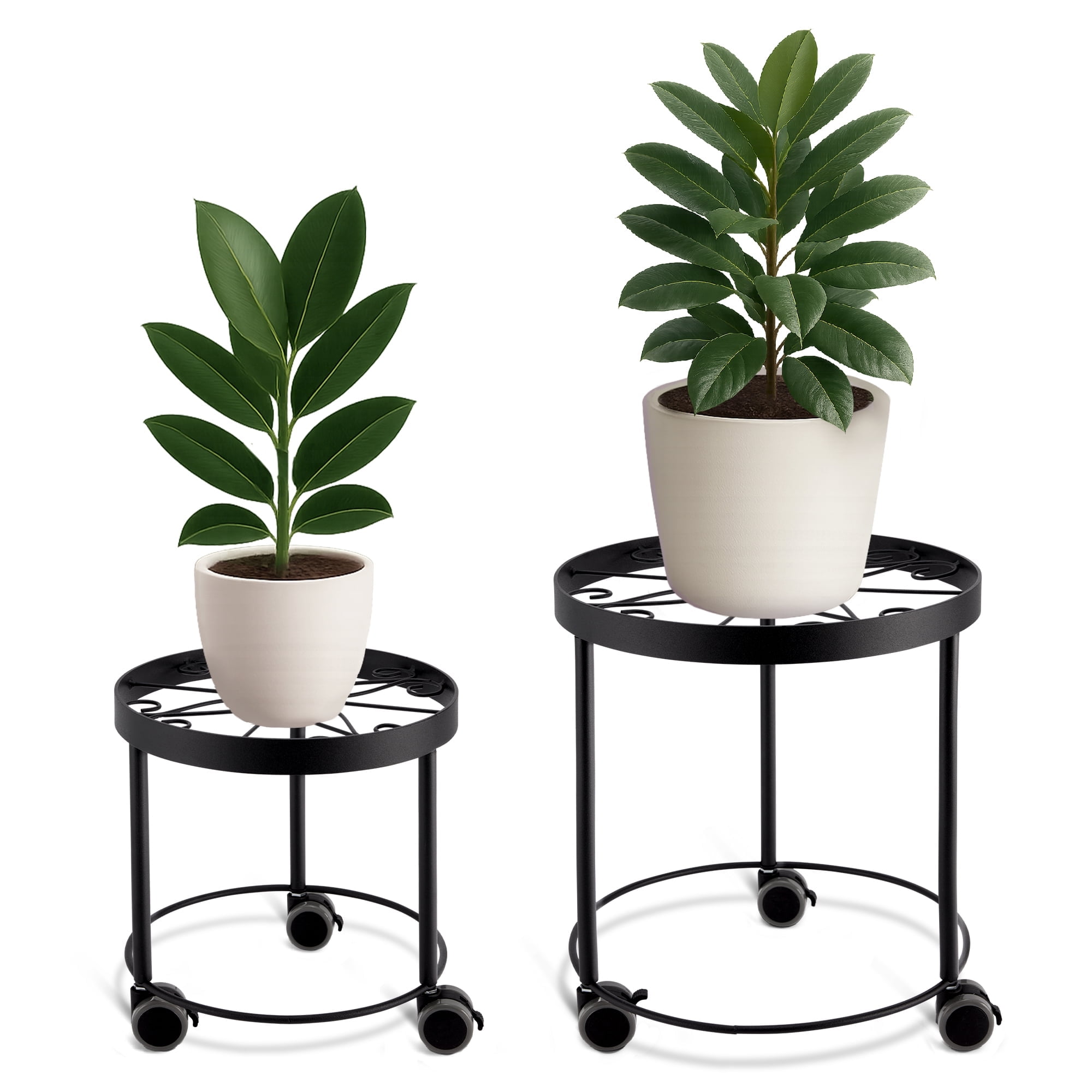 US Original Indoor Plant Stand with Wheels, (2 Sizes) Metal Rolling ...