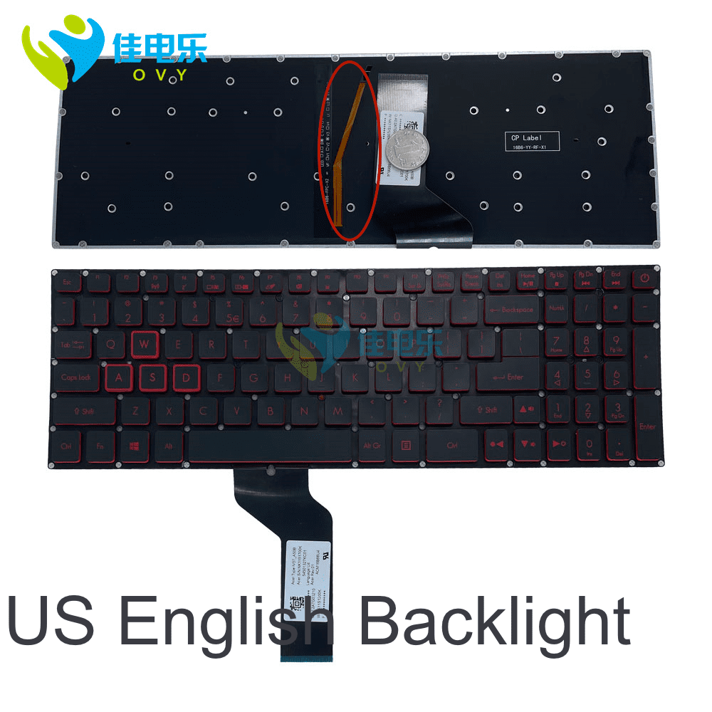 US PT-BR Backlit Keyboards For Acer Nitro 5 AN515 51 41 AN515-52 AN515 ...