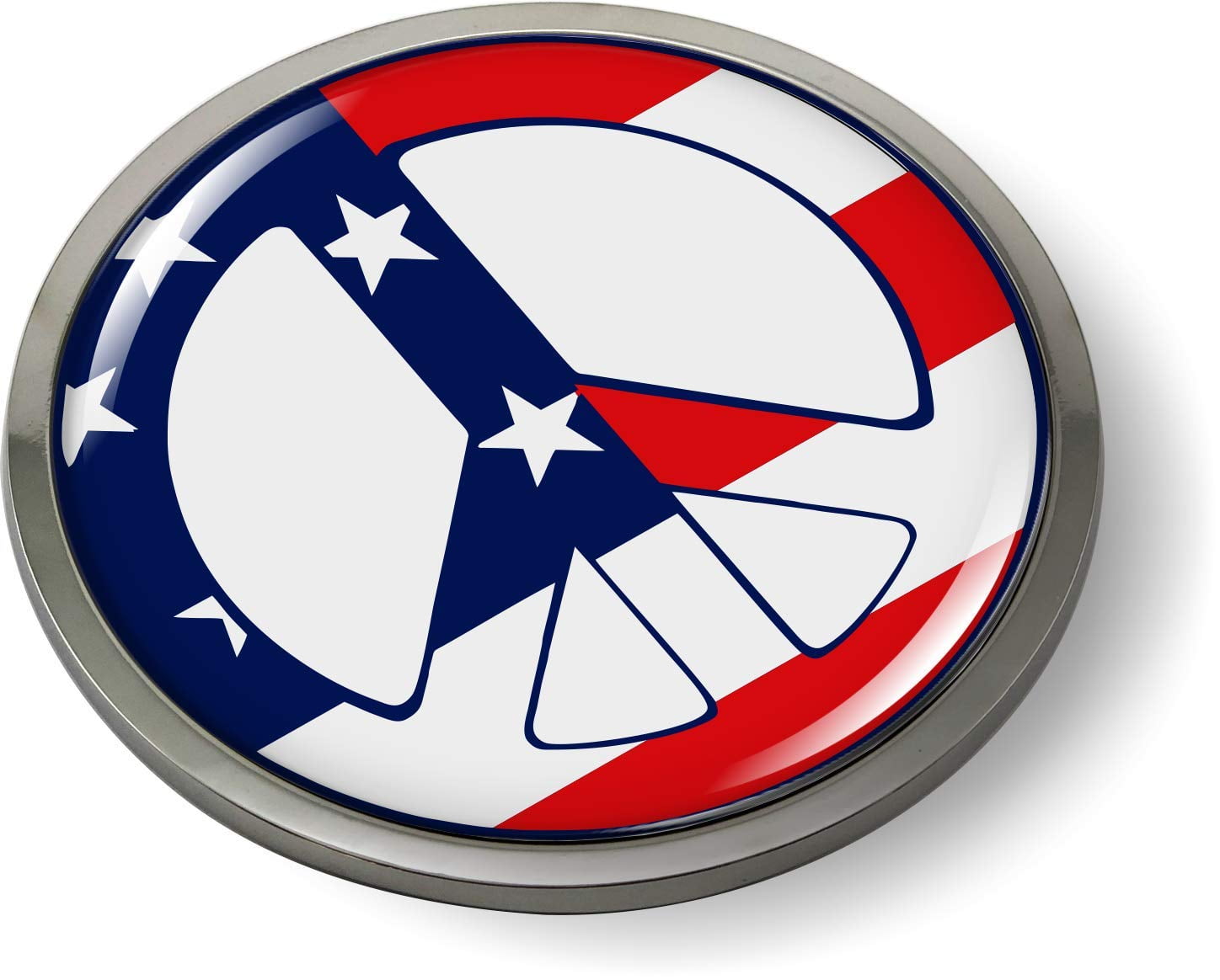 US Peace American Flag 3D Domed CAR Emblem Badge Sticker Chrome Metal ...