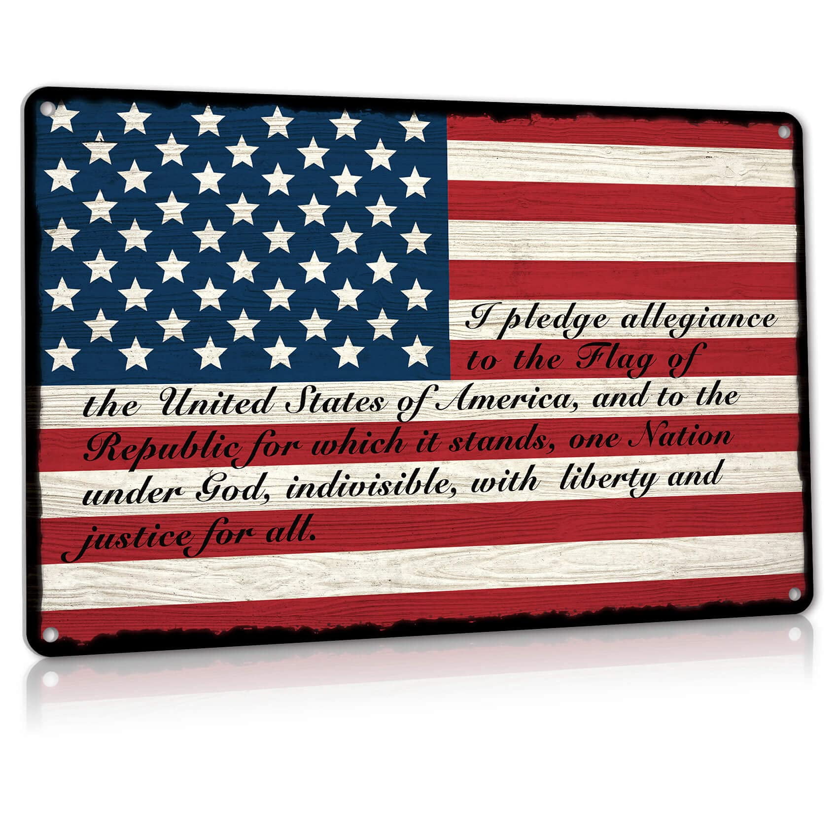 US Pledge of Allegiance Metal Tin Signs Vintage Man Cave Bar Wall Decor ...