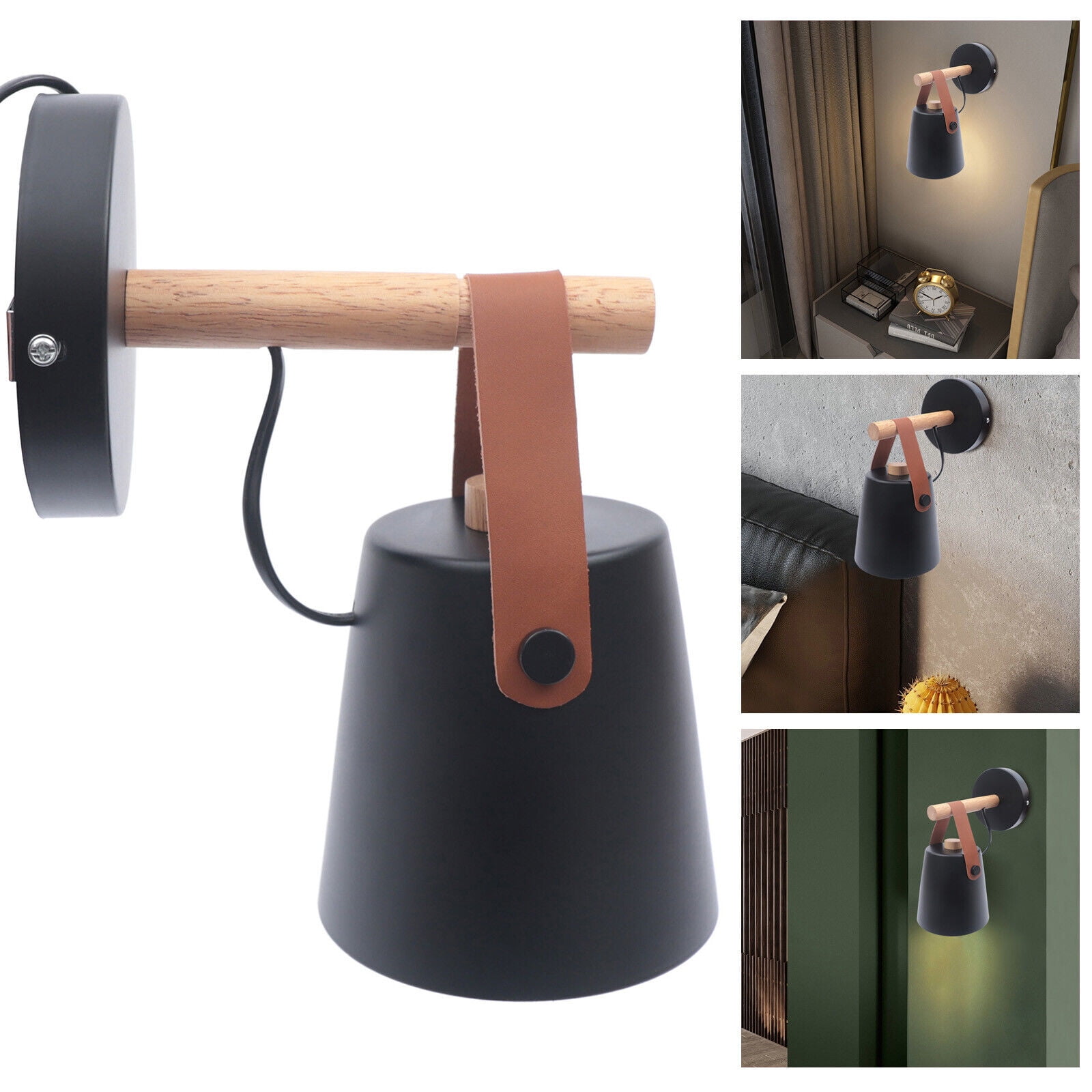 US Plug Pot Shaped LED Wall Lamp Plug-in Sconces Wall Light for Bedroom ...