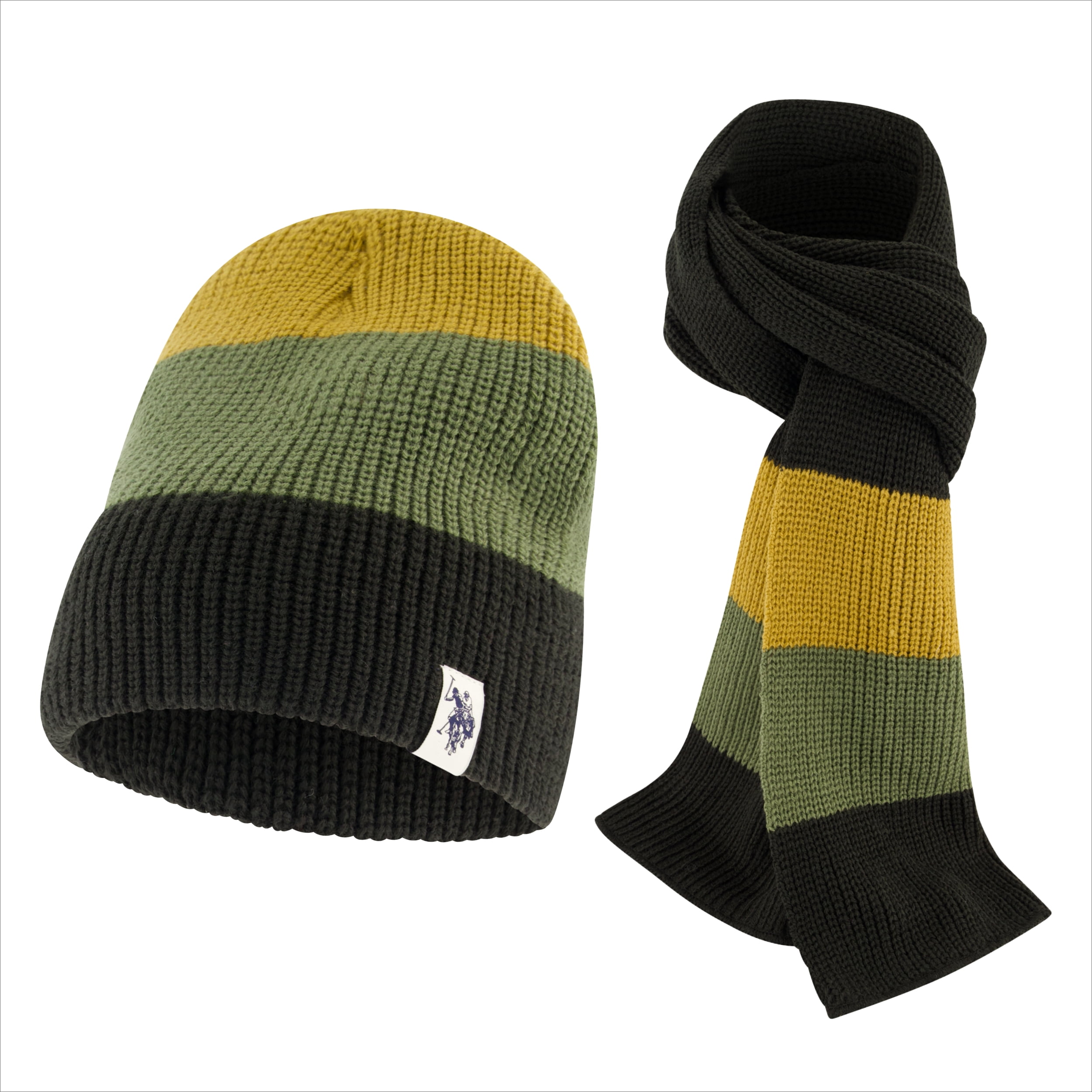 U.S. Polo Assn. Knit Logo Cuffed Hat And Solid Scarf Set - Walmart.com