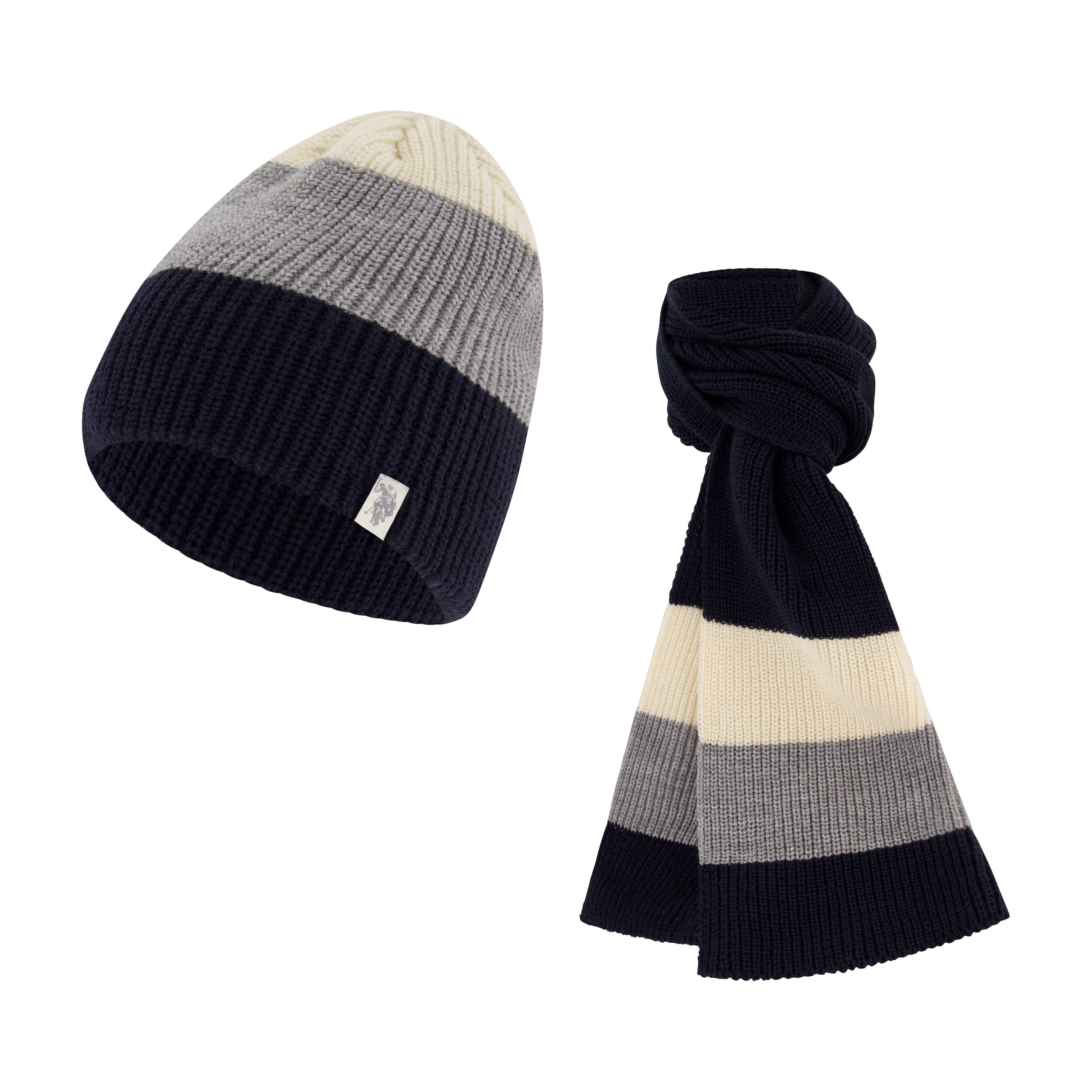 U.S. Polo Assn. Knit Logo Cuffed Hat And Solid Scarf Set - Walmart.com