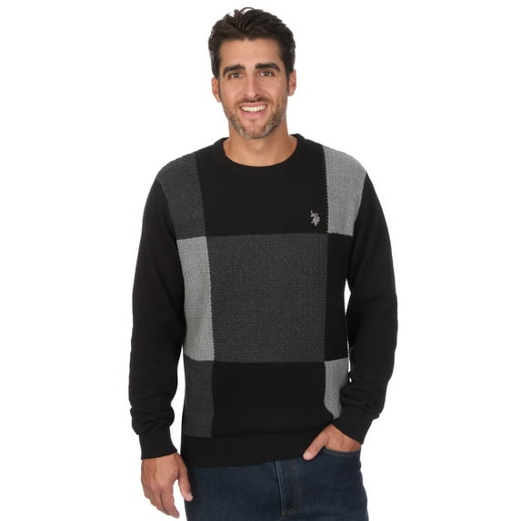 U.S. Polo Assn Men's Textured Patchwork Sweater - Walmart.com