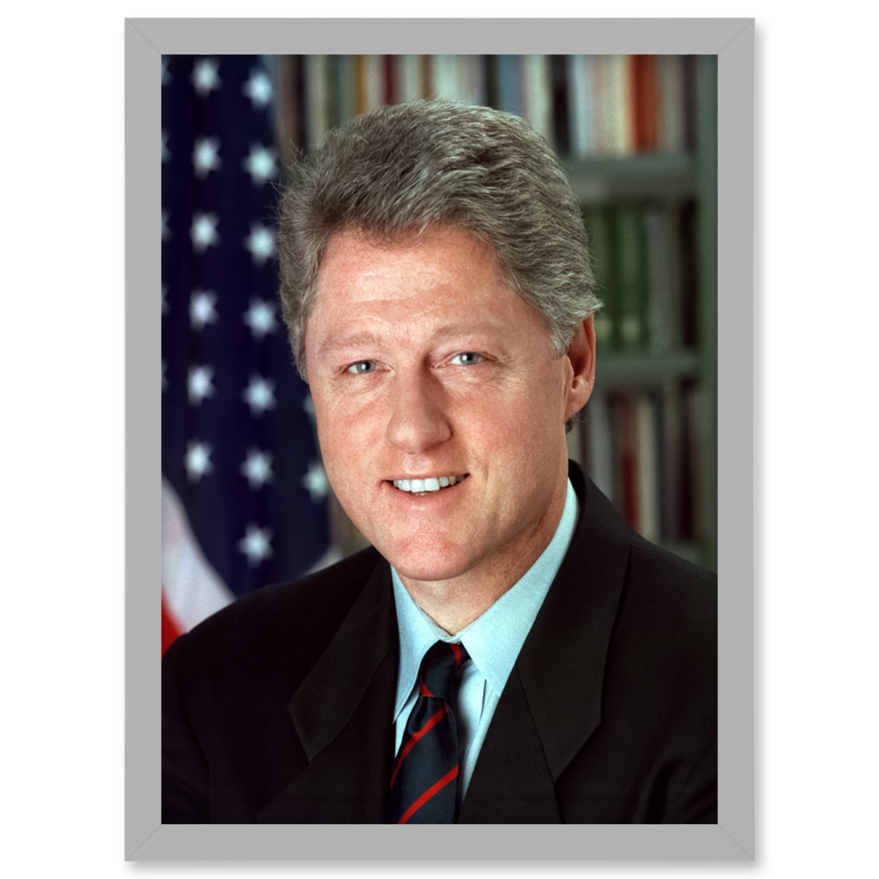 US President Bill Clinton Portrait Photo Artwork Framed Wall Art Print ...