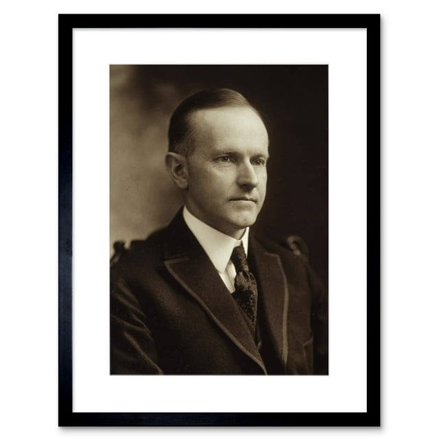 US President Calvin Coolidge Portrait Photo Artwork Framed Wall Art ...