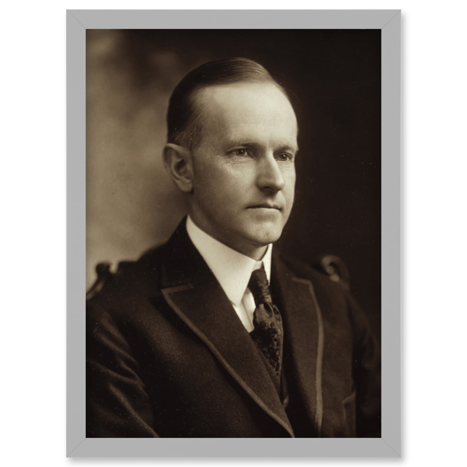US President Calvin Coolidge Portrait Photo Artwork Framed Wall Art ...