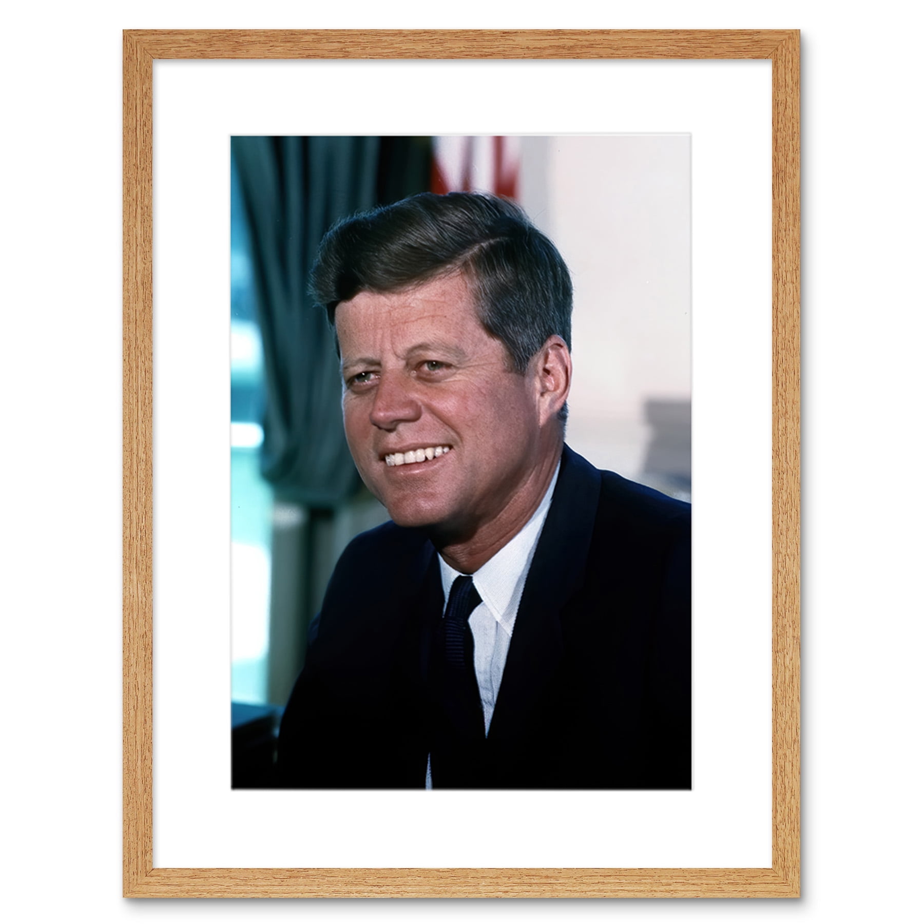 US President John F Kennedy Portrait Photo Artwork Framed Wall Art ...