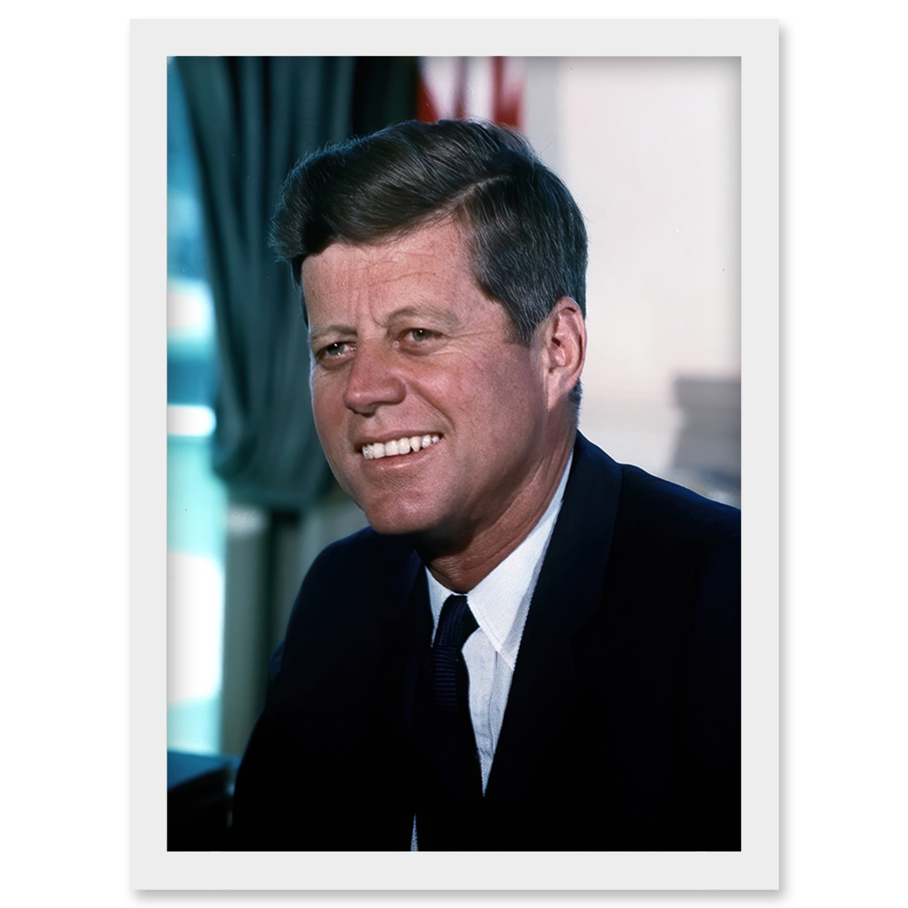 US President John F Kennedy Portrait Photo Artwork Framed Wall Art Print A4 - Walmart.com
