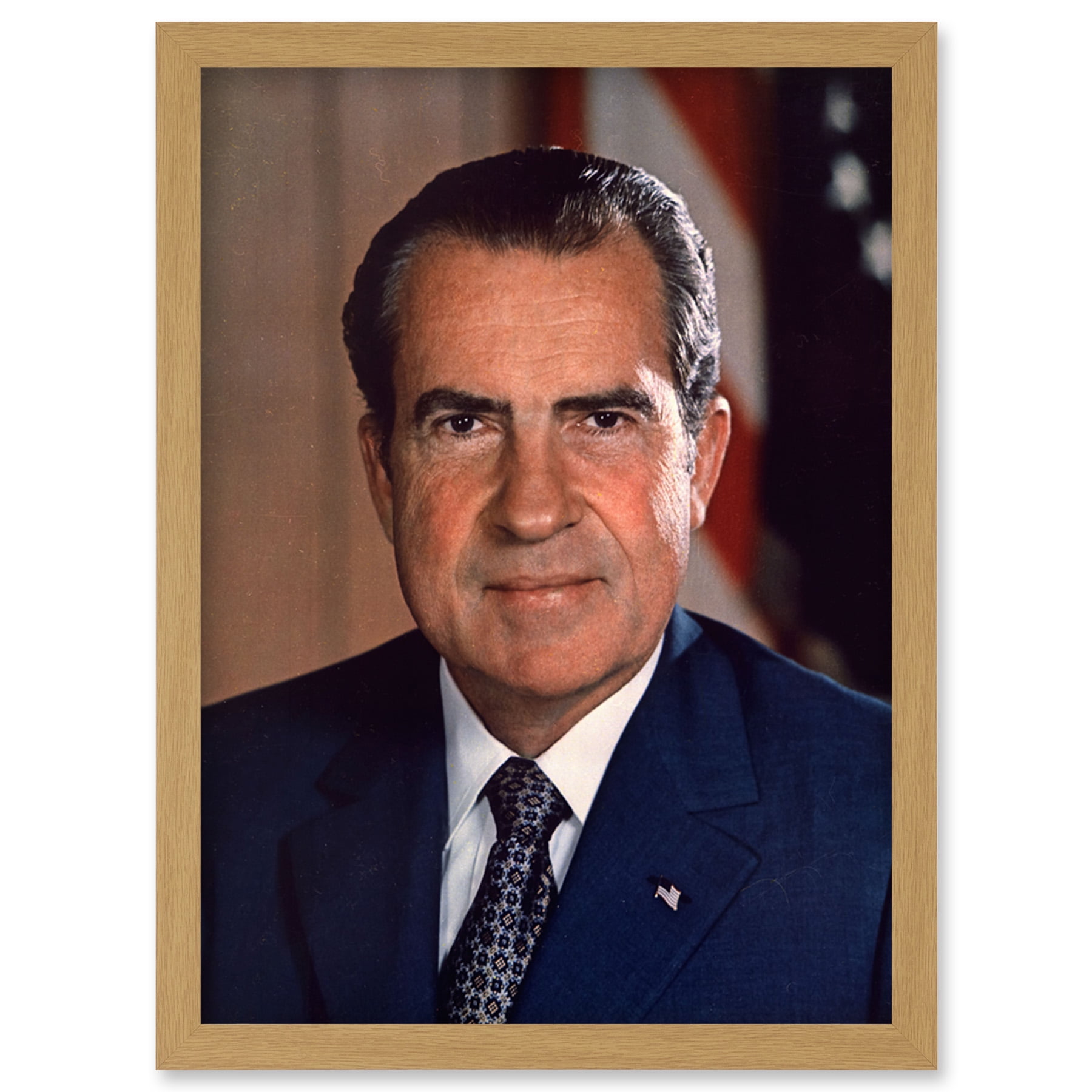 US President Richard Nixon Portrait Photo Artwork Framed Wall Art Print ...