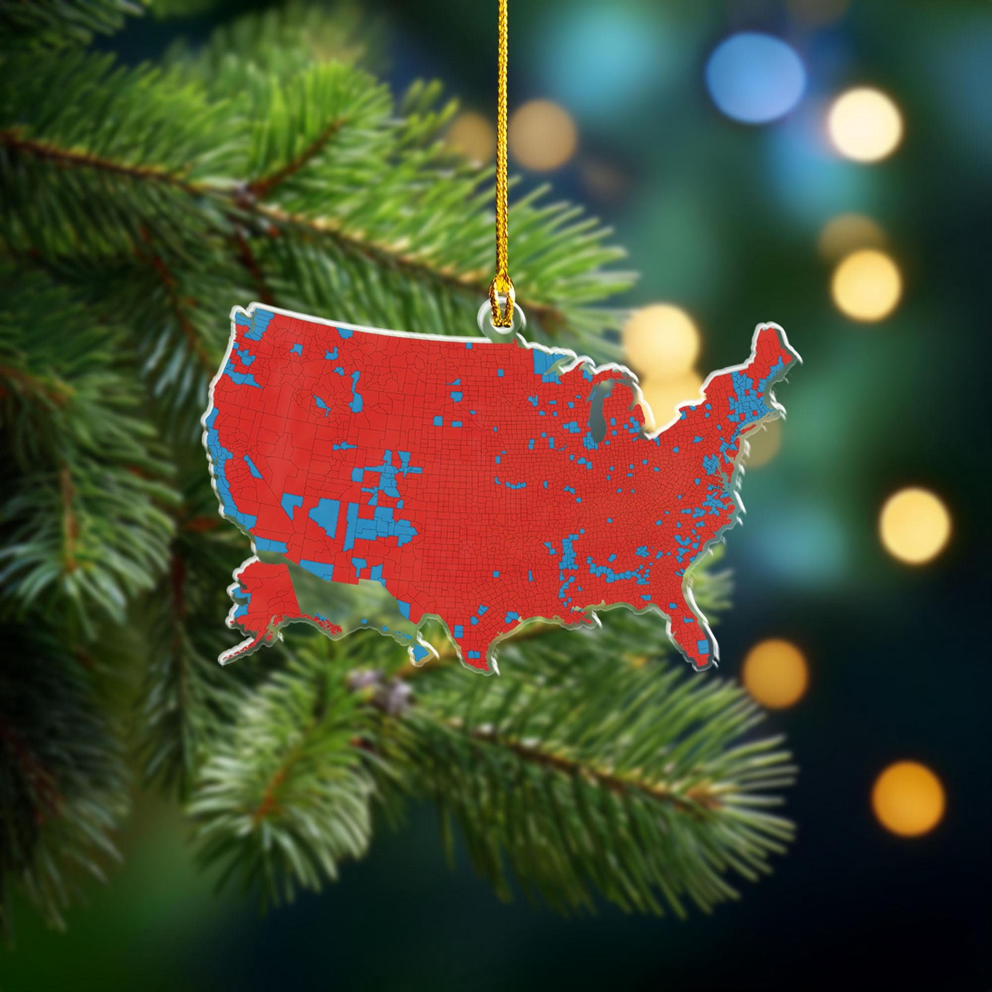 US Presidential Election 2024 Map Ornament 2024 Election Map Ornament ...