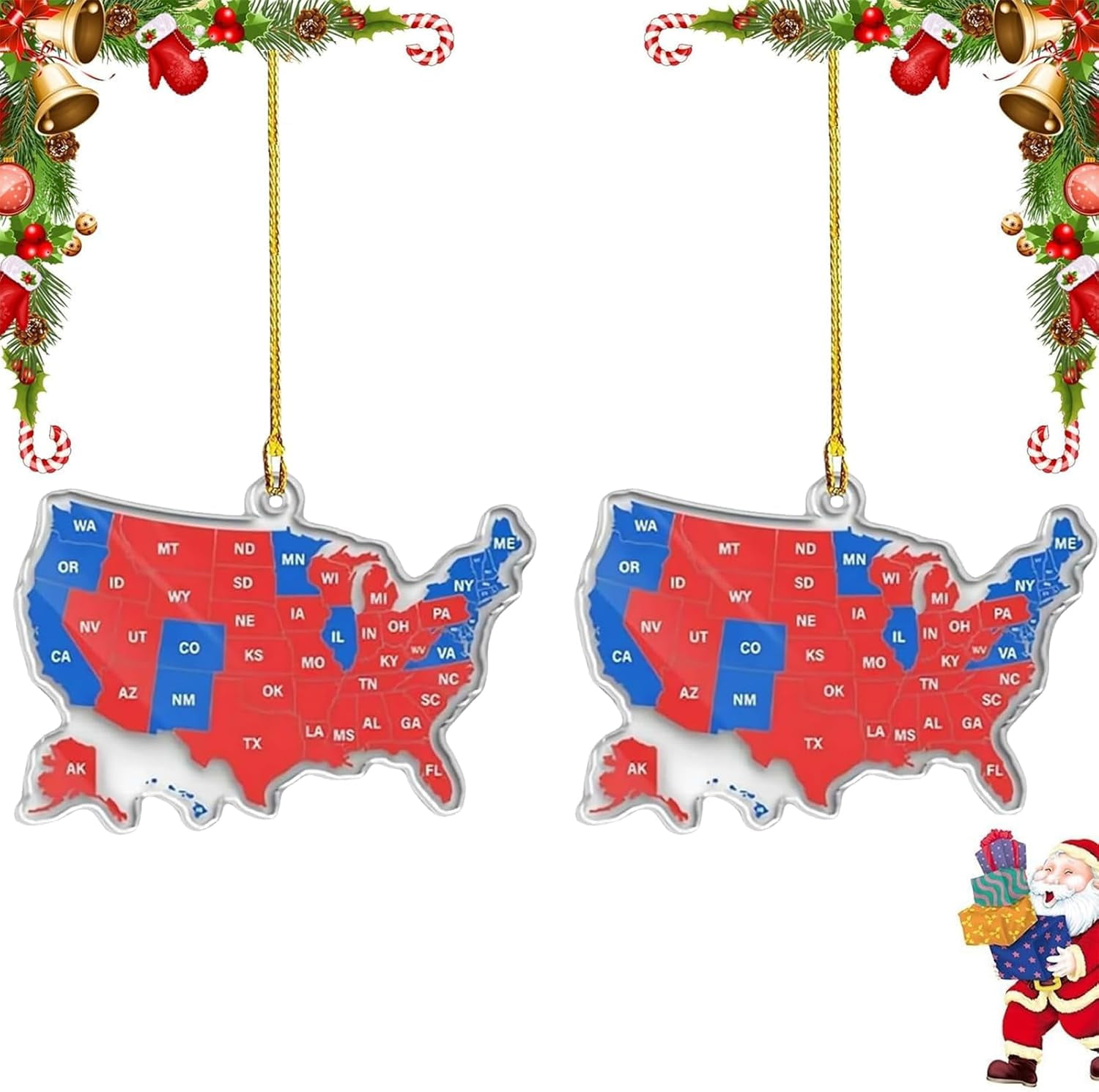 US Presidential Election Map 2024 Ornament, [2 PCS] Election Map ...
