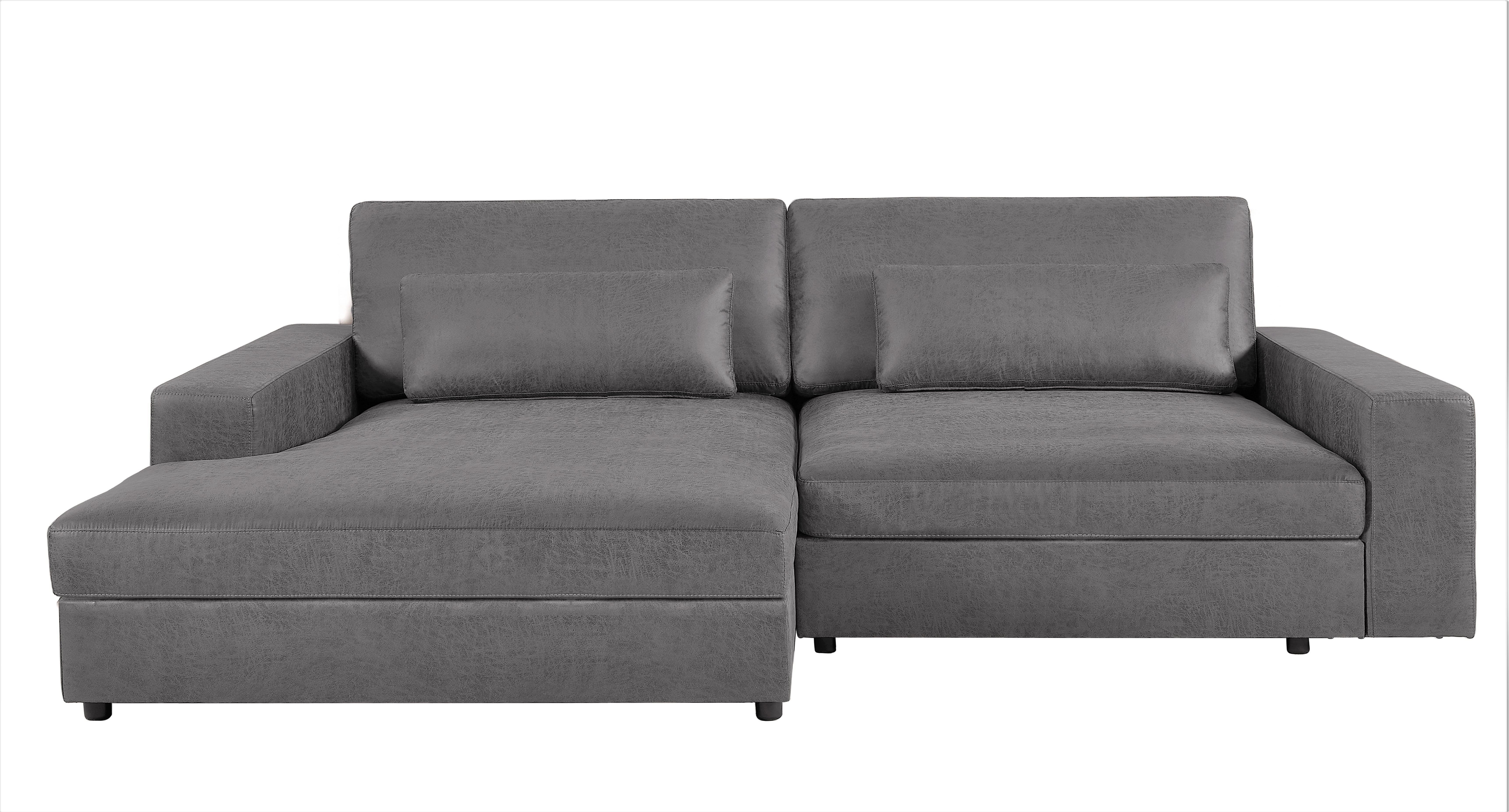 Pride Furniture Oversized Left Facing Chaise Sectional Sofa - Grey ...