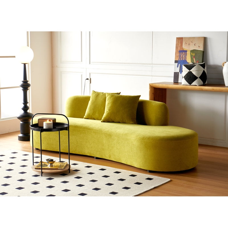 US Pride Furniture 90.2 inch Elegant Half Moon Design Curved Luxury 4 ...