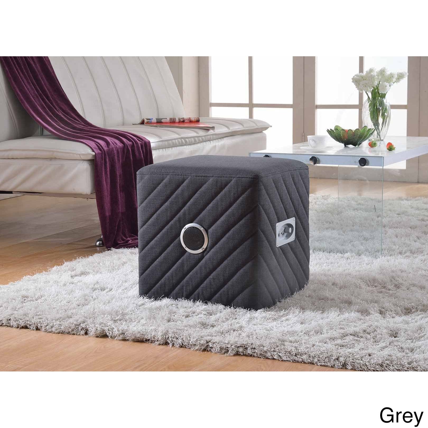 US Pride Furniture Caitlin Ottoman with Built-in Bluetooth Speaker ...