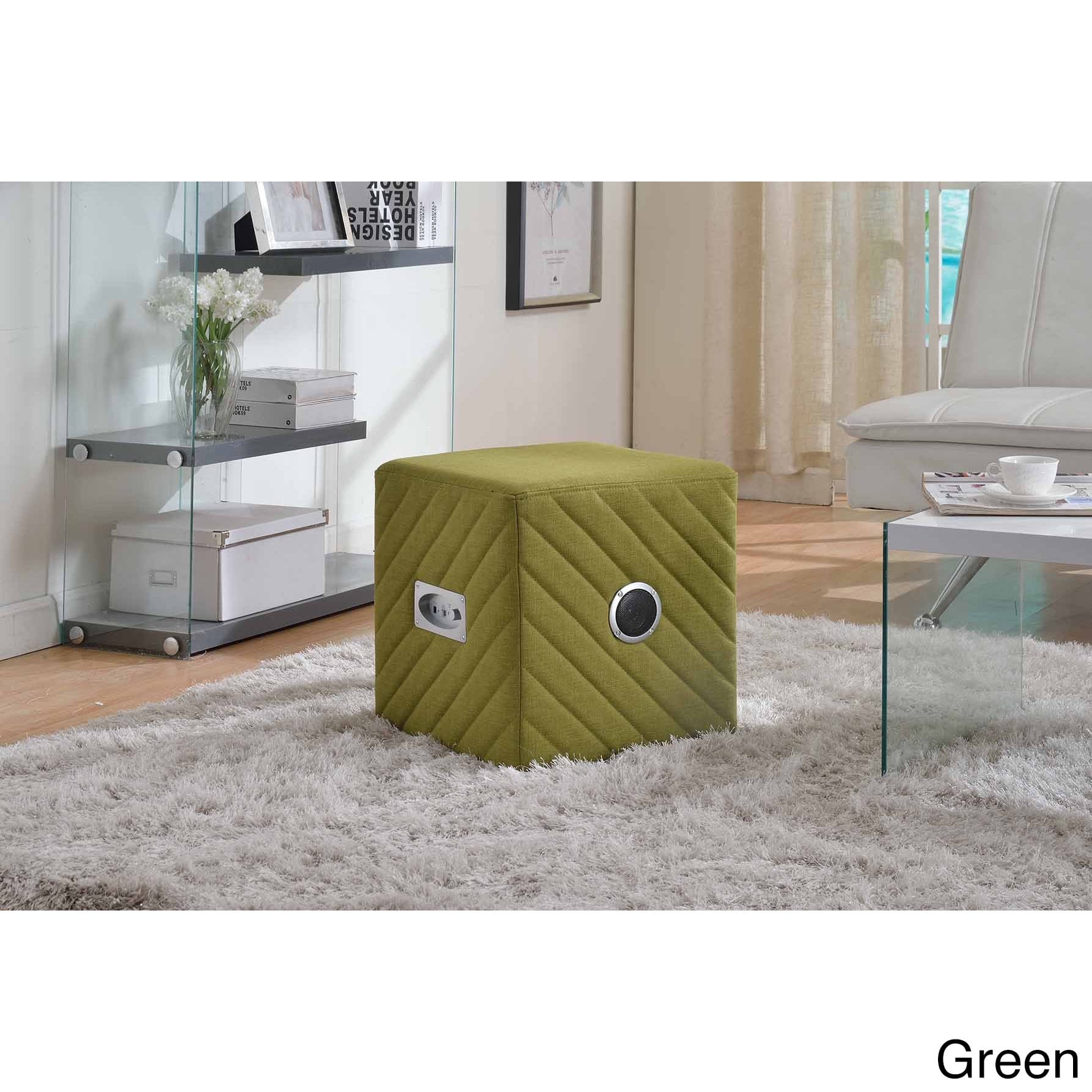 US Pride Furniture Caitlin Ottoman with Built-in Bluetooth Speaker ...