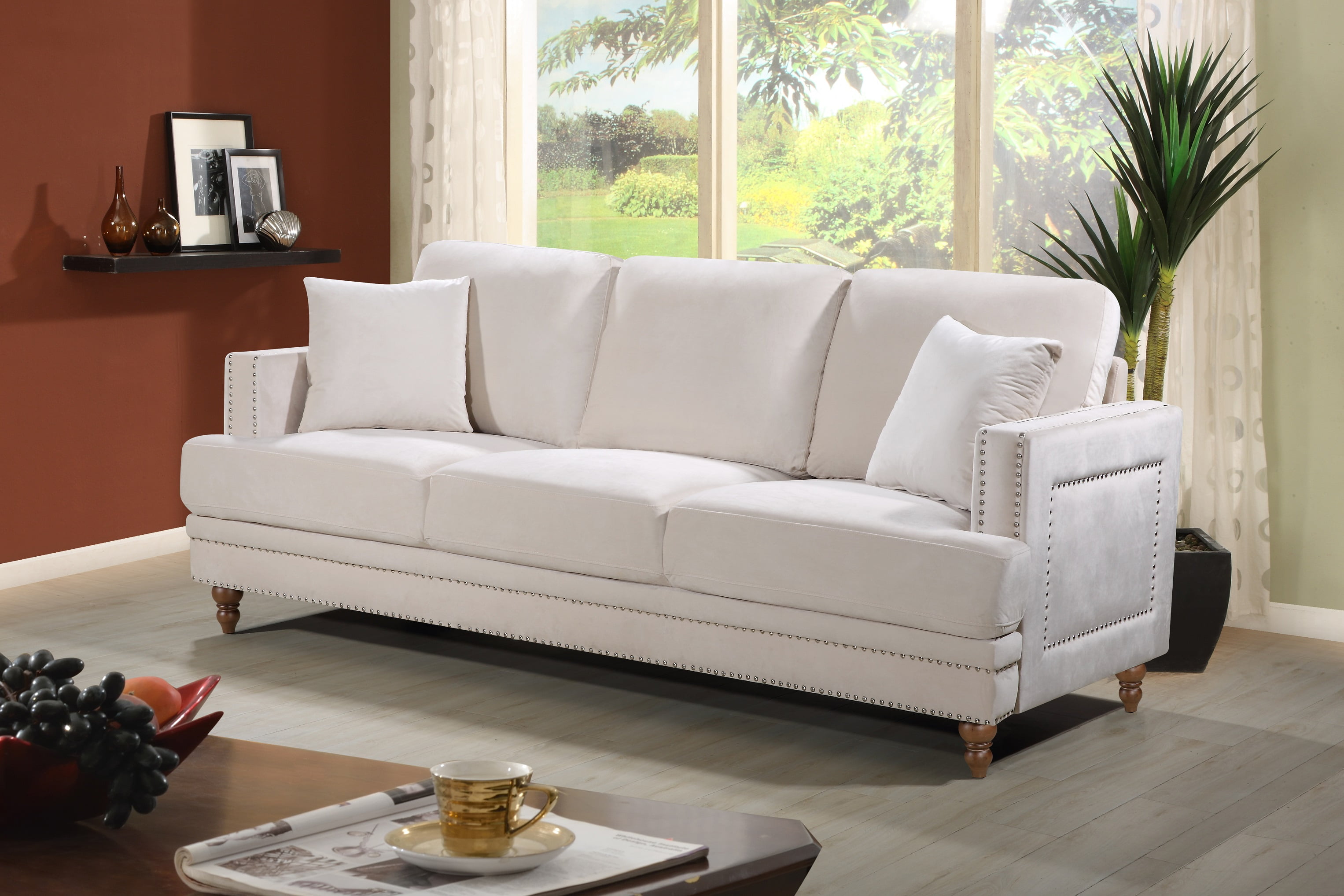Free Shipping! Uspridefurniture Emanuel Velvet Tufted Sofa Ivory ...