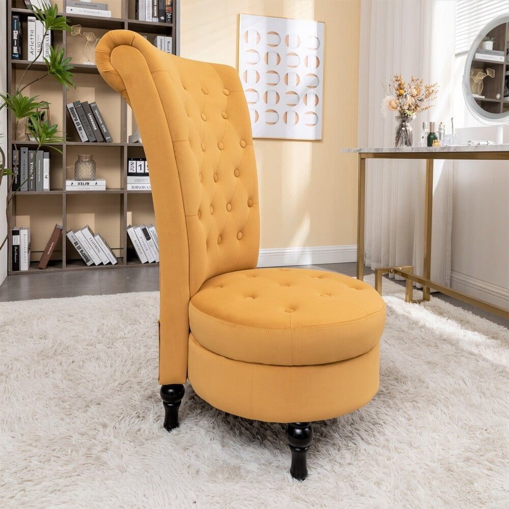 Pride Furniture Gosser High Back Vanity Chair - Mustard Yellow ...