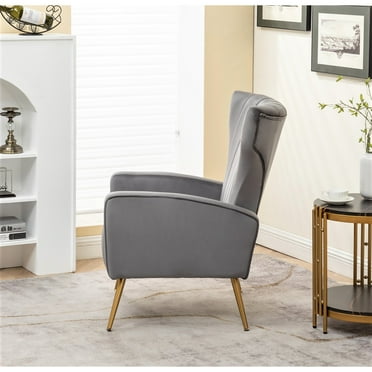 Flare Accent Chair with Arms in Light Gray Microsuede Fabric - Walmart.com