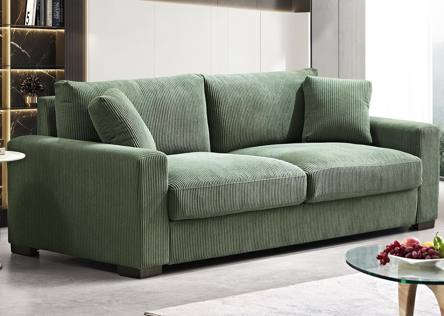 US Pride Furniture Luxe Living Room Sofa with Soft Corduroy Upholstery ...